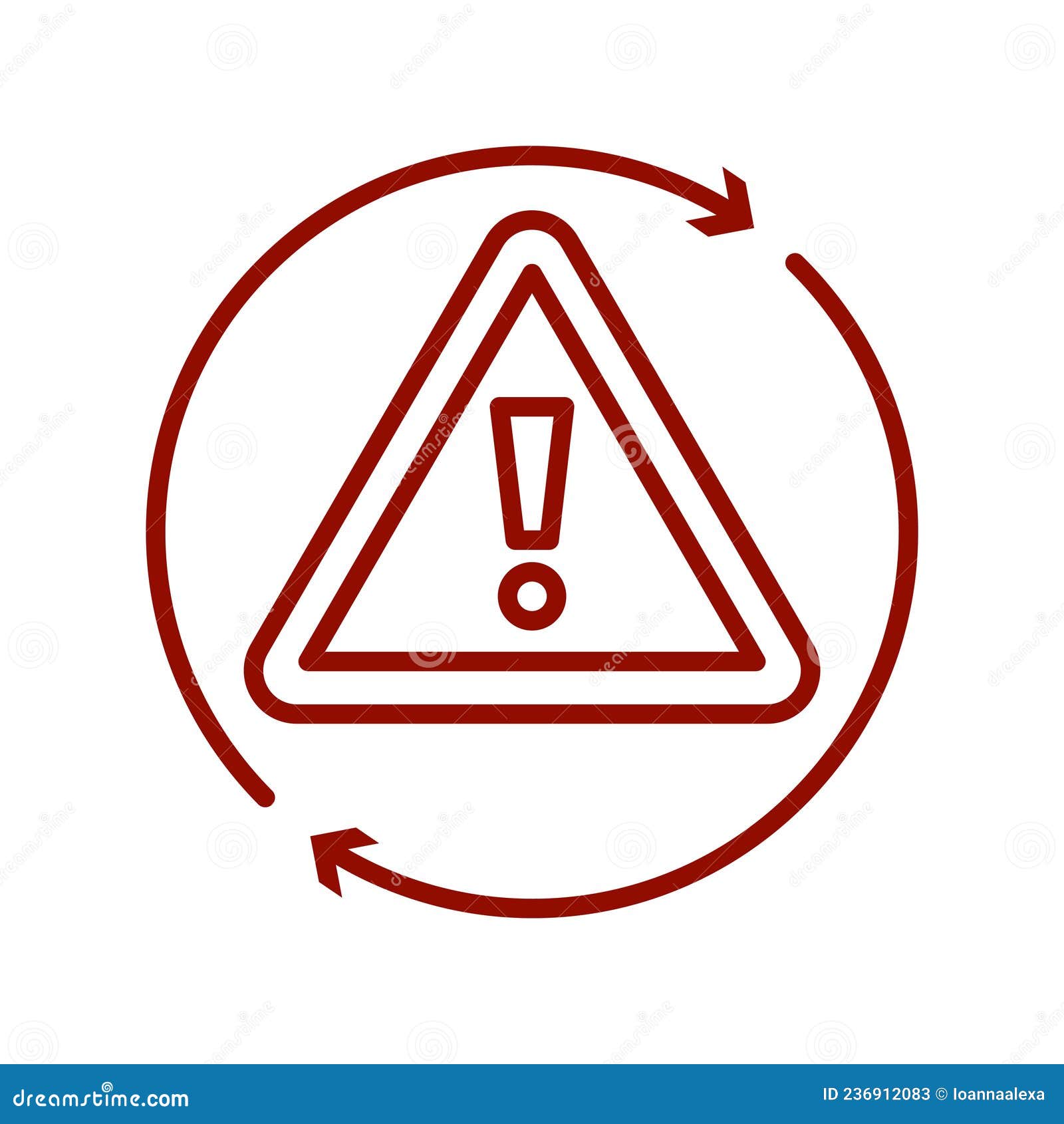 Red Triangle with an Exclamation Mark Inside, Surrounded by a Circular ...