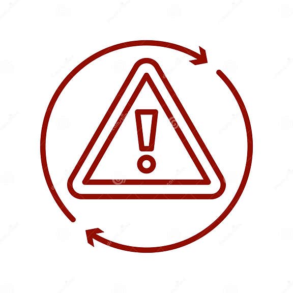 Red Triangle with an Exclamation Mark Inside, Surrounded by a Circular ...