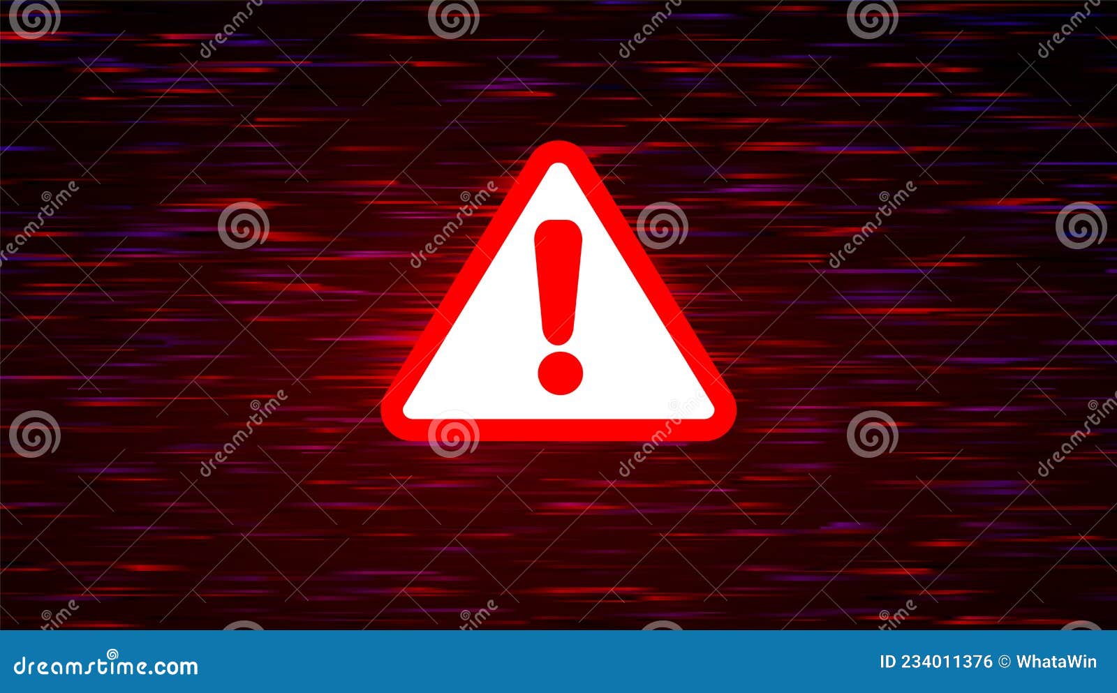 Red Triangle with Exclamation Mark. Warning Sign Icon. Hacking Concept ...