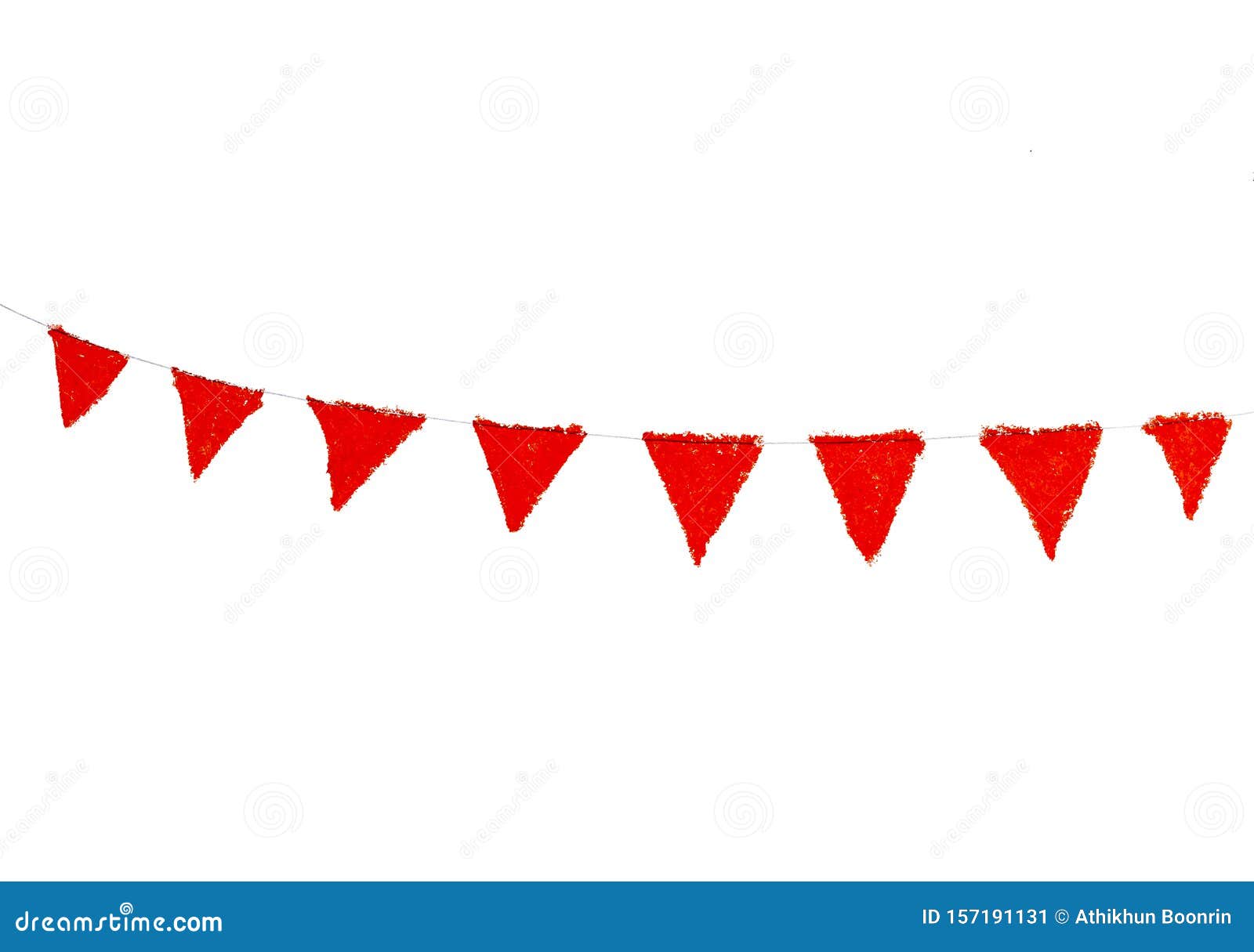 Red Triangle Flag Paint on the White Paper Stock Image - Image of ...