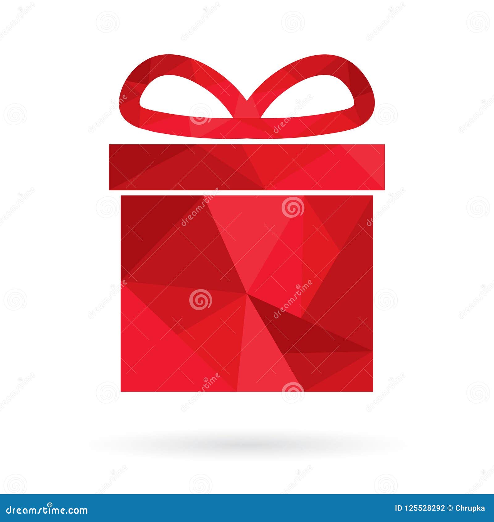 Red triangle gift icon stock vector. Illustration of santa - 125528292