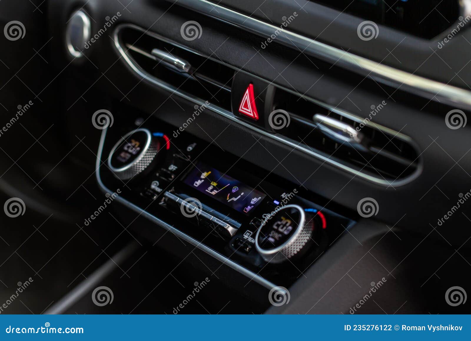 Red Triangle Hazard Light Button on Car Dashboard. Stock Photo - Image ...