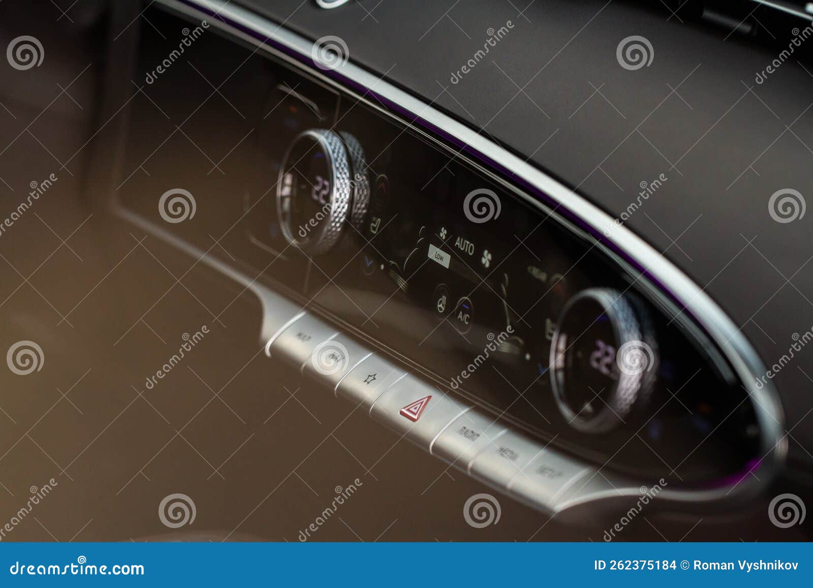 Red Triangle Hazard Light Button on Car Dashboard. Stock Photo - Image ...