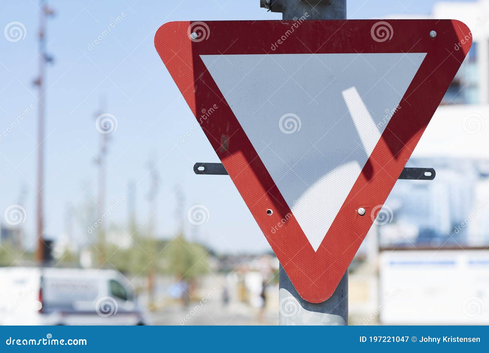 Red Triangle Hold Back Sign Stock Image - Image of triangle, signs ...