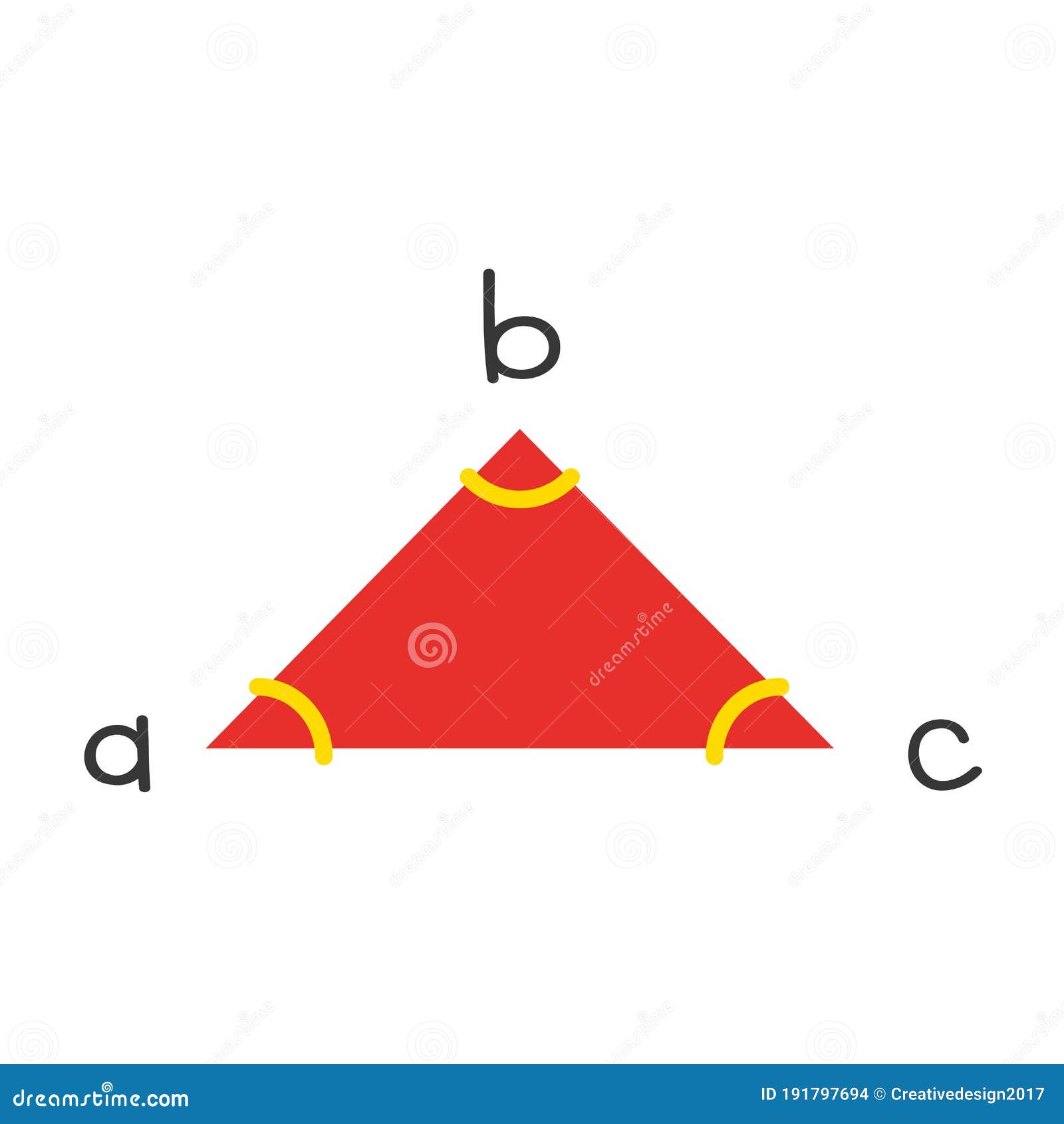 Red triangle icon. vector stock vector. Illustration of element - 191797694