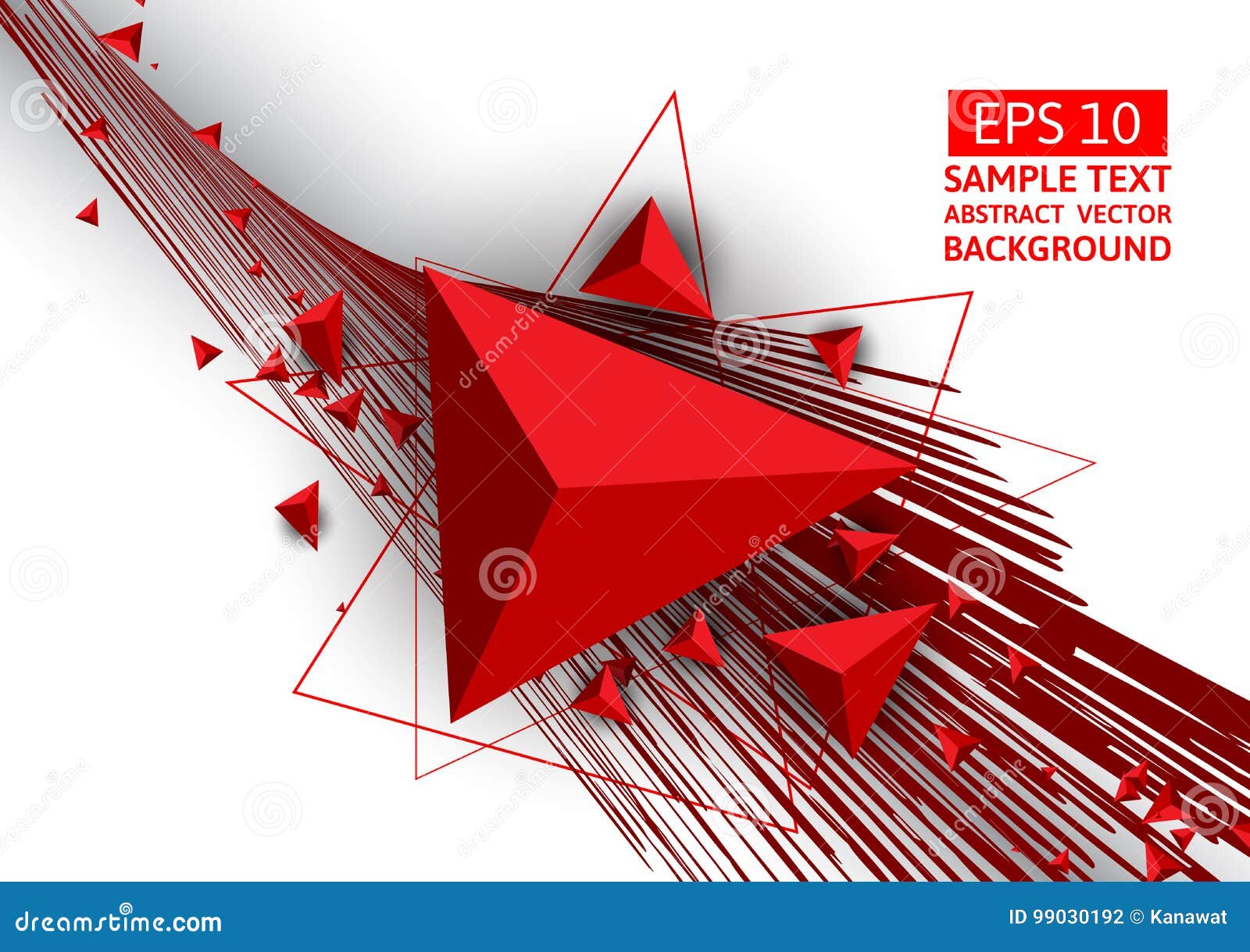 Red Triangle and Line Abstract Vector Background with Copy Space Stock ...