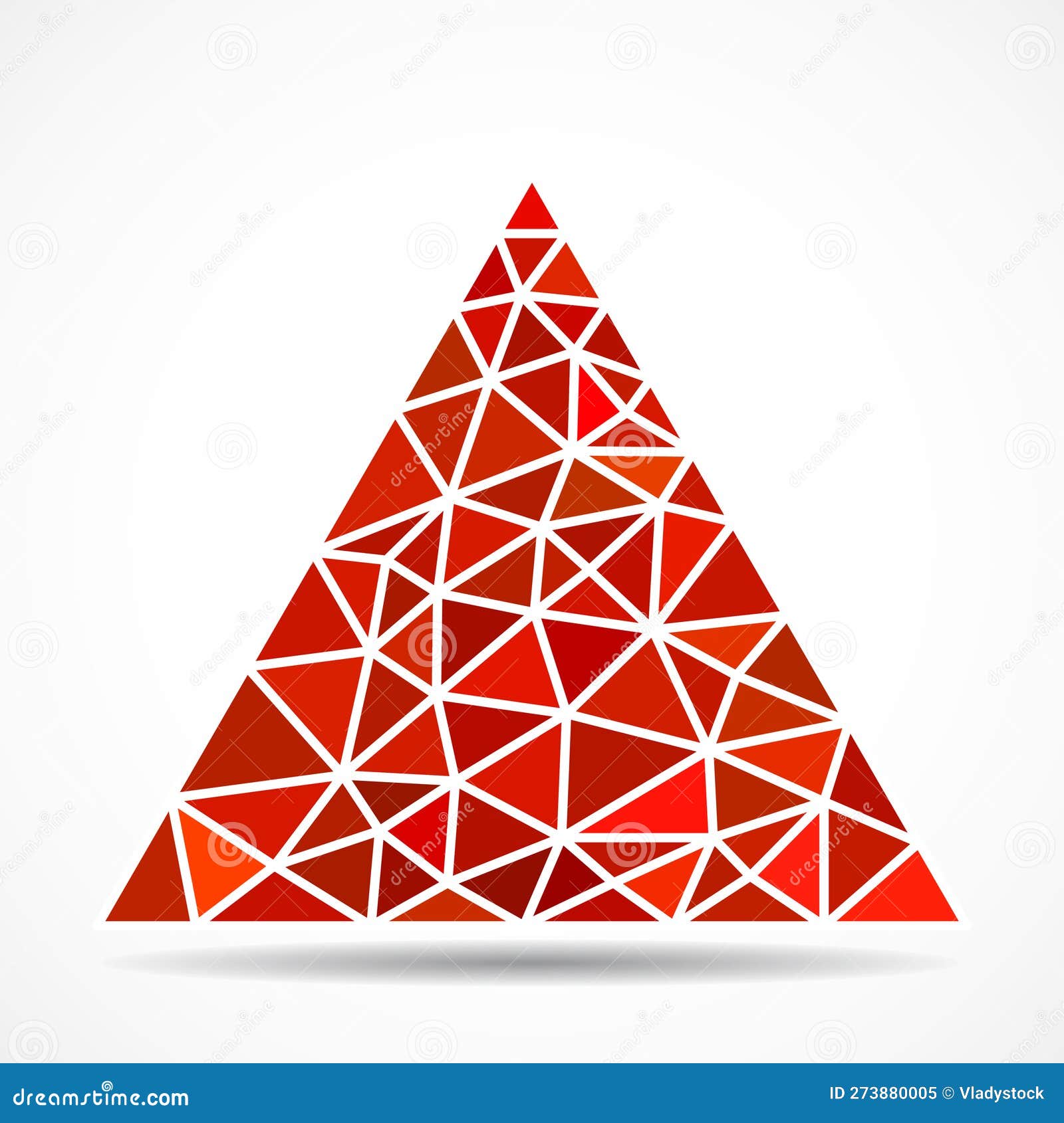 Red Triangle with Little Triangles on White Background Stock Vector ...
