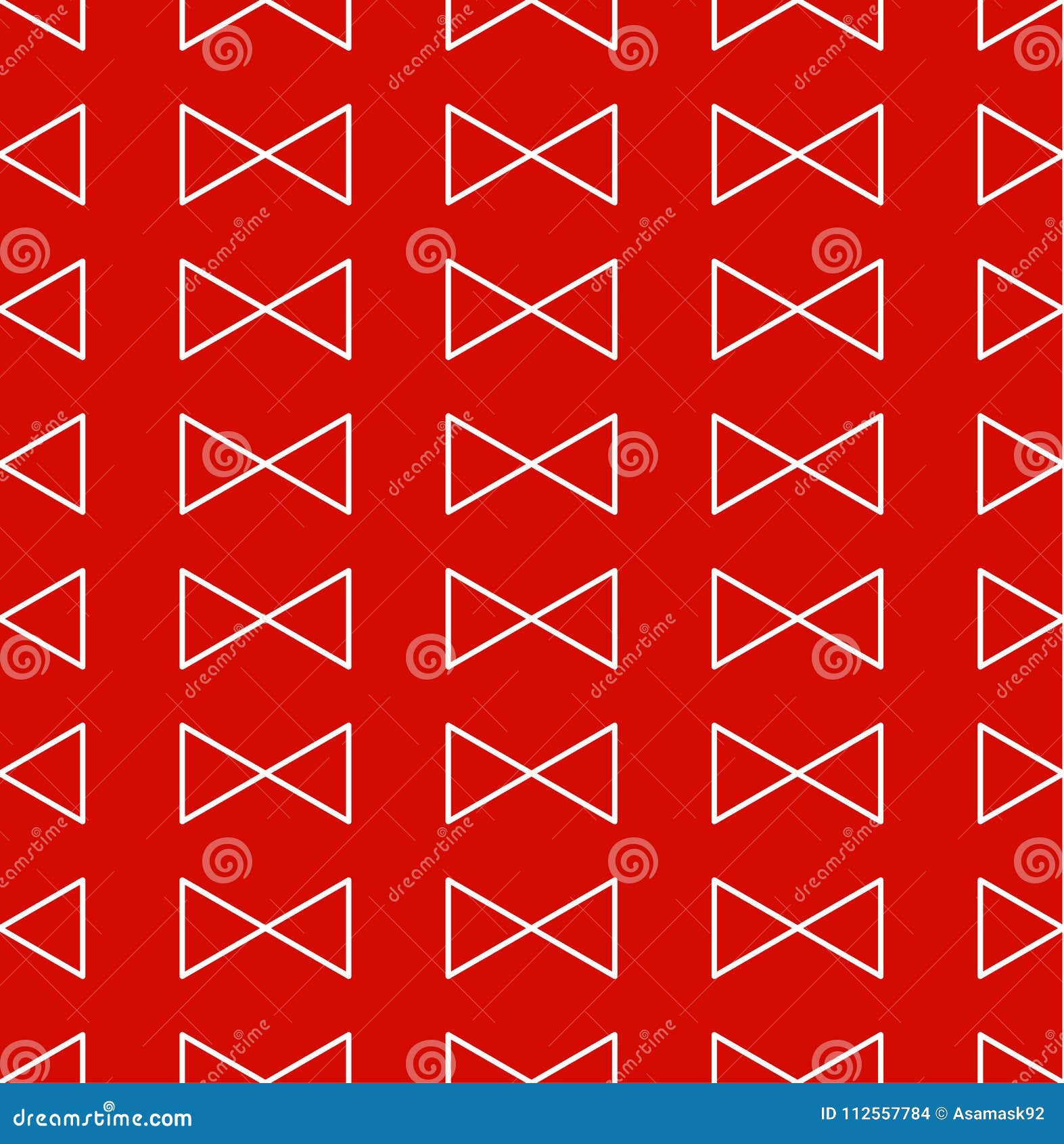 Red Triangle Ribbon Seamless Pattern Background. Vector Illustration ...