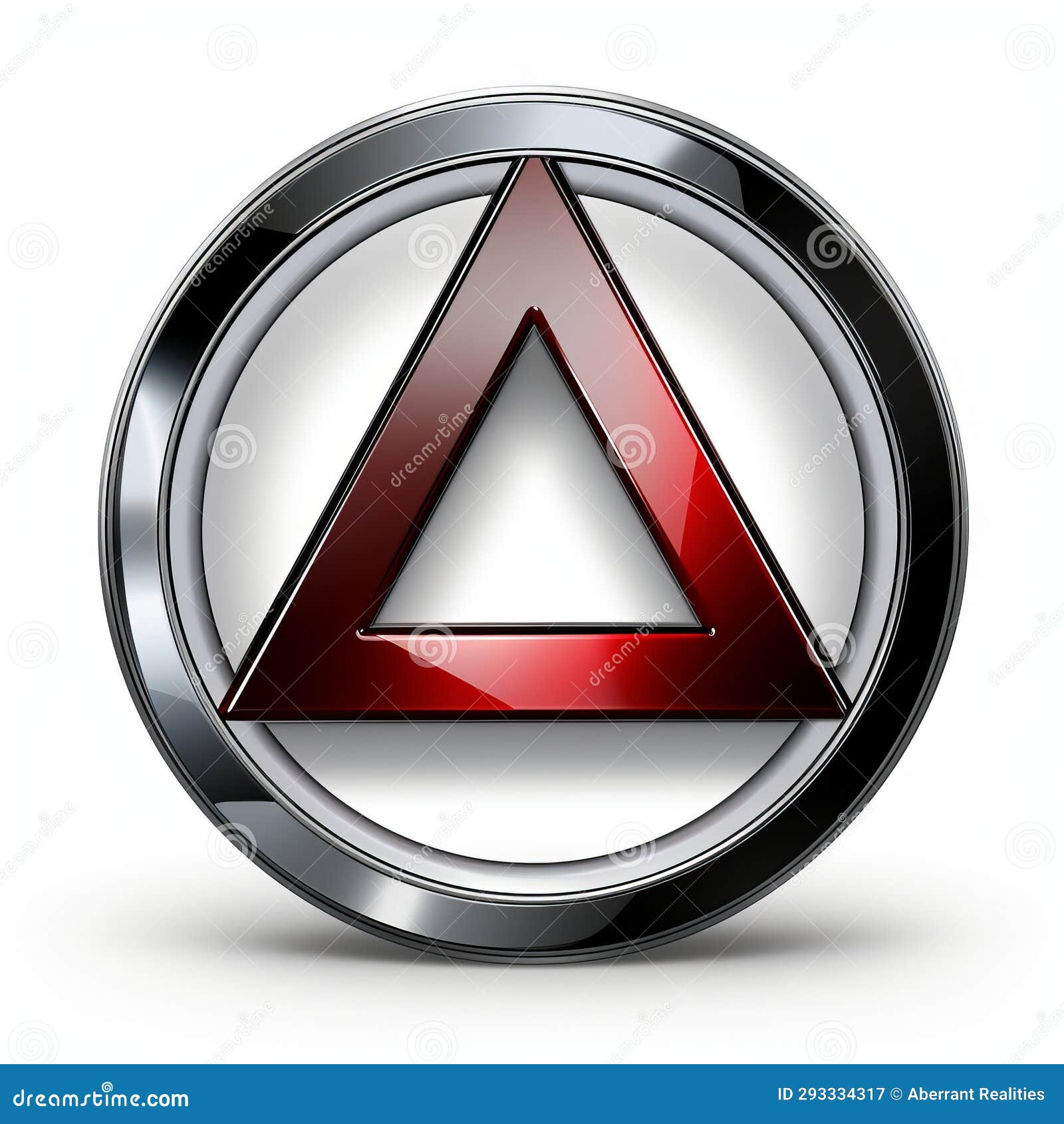 A Red Triangle Symbol on a White Background Stock Illustration ...