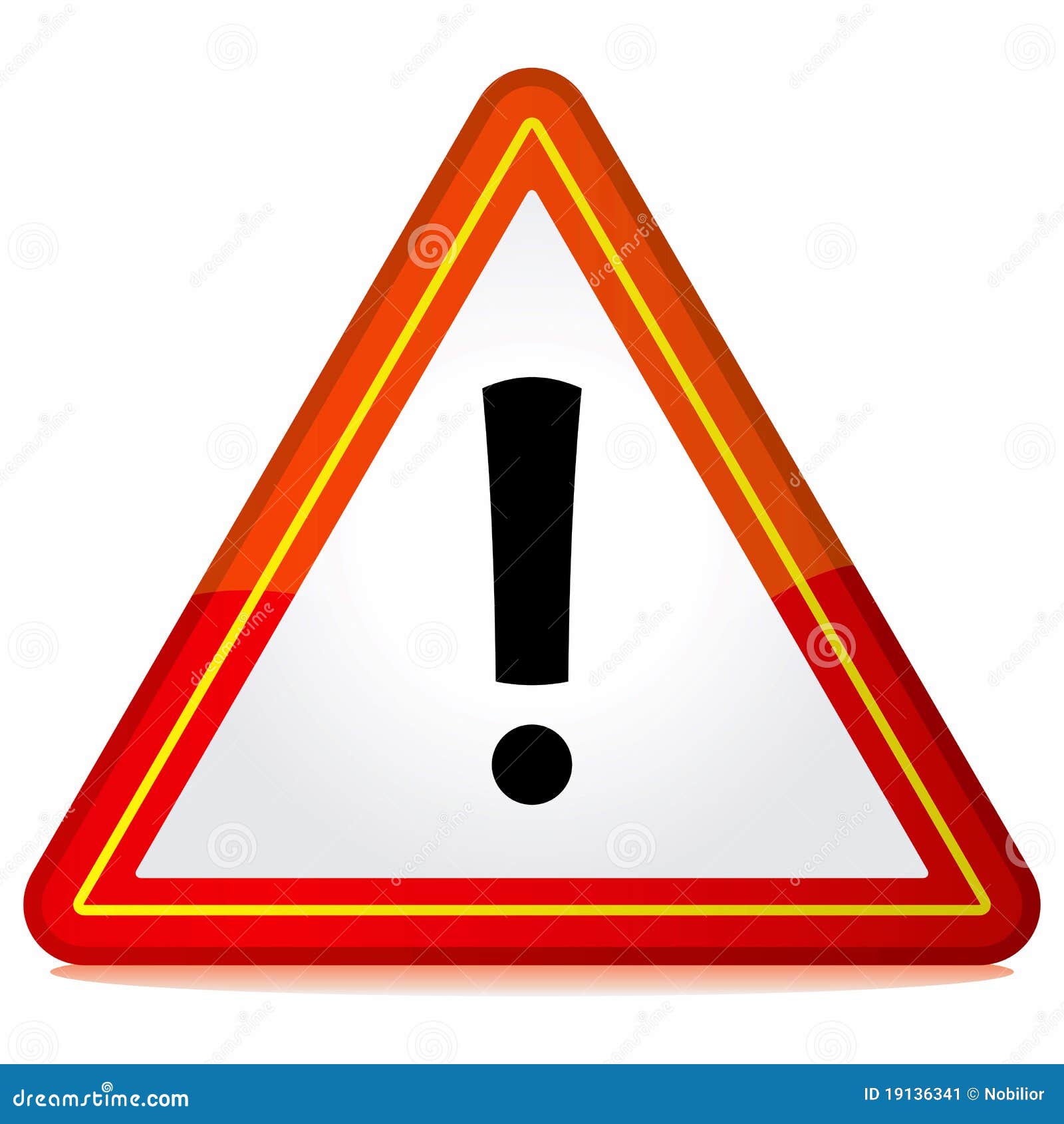 Red triangle warning sign stock illustration. Illustration of beware ...