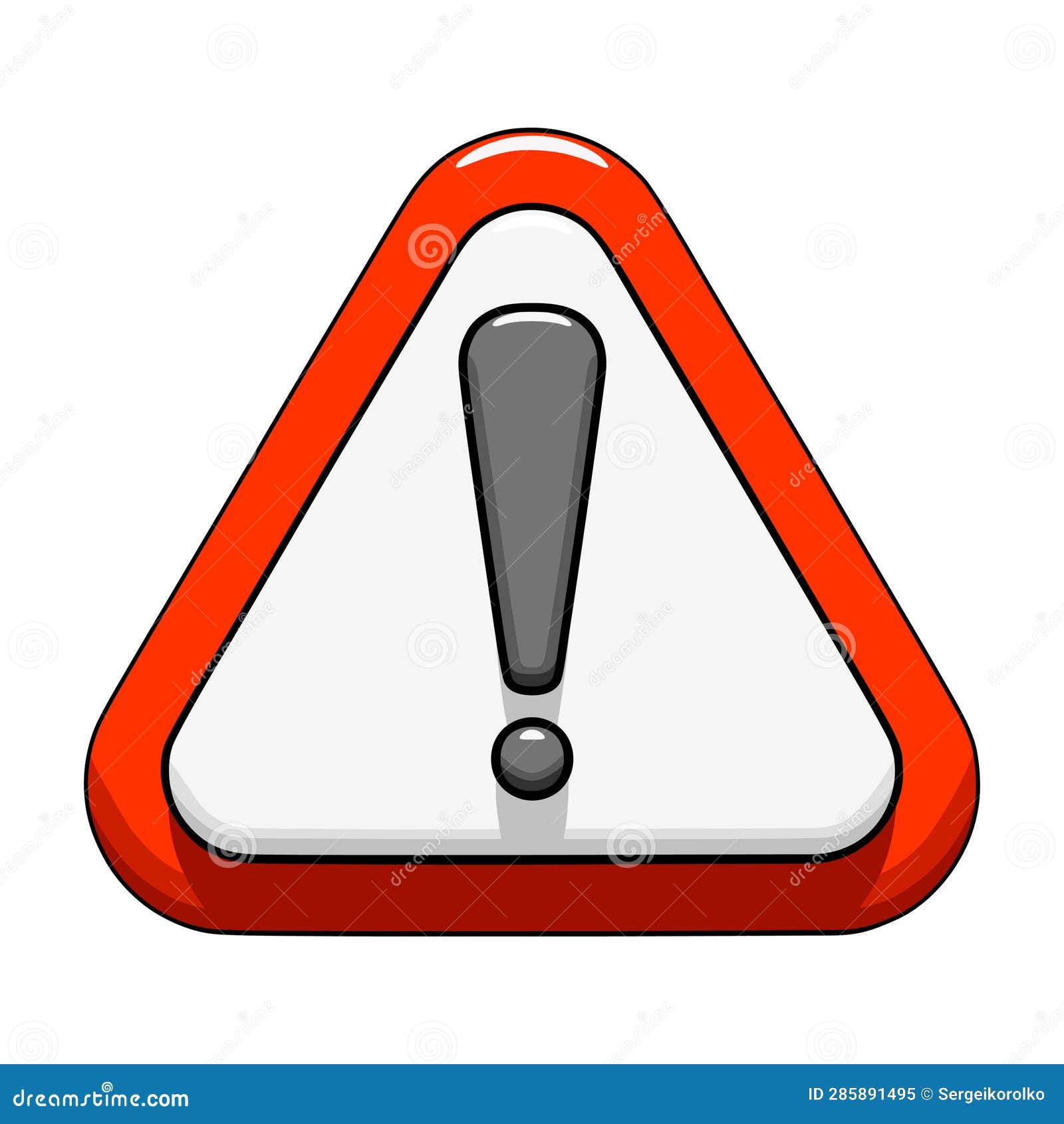 Red Triangle Warning Sign with Exclamation Mark Inside, Front View ...