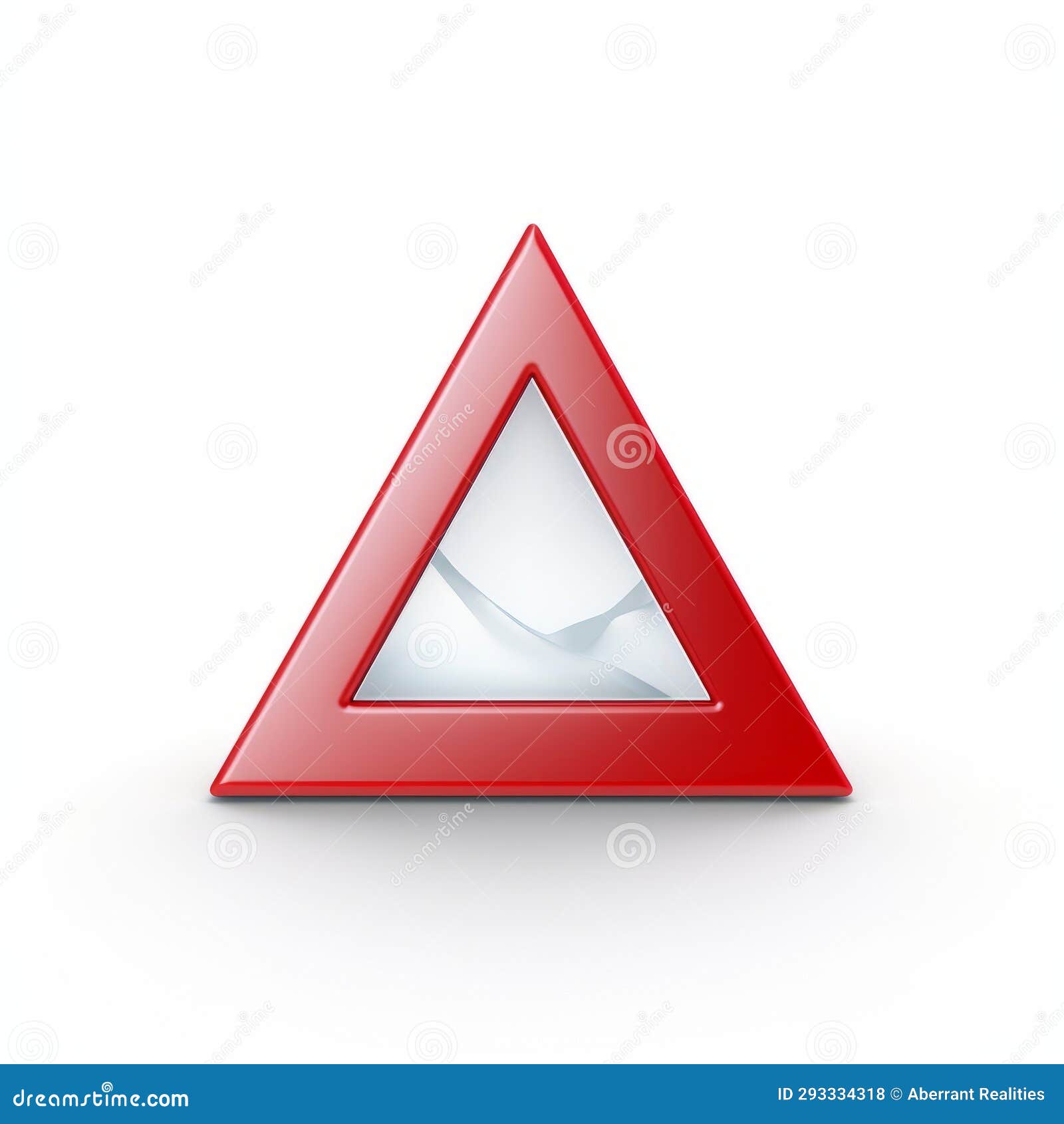 A Red Triangle Warning Sign on a White Background Stock Photo - Image ...