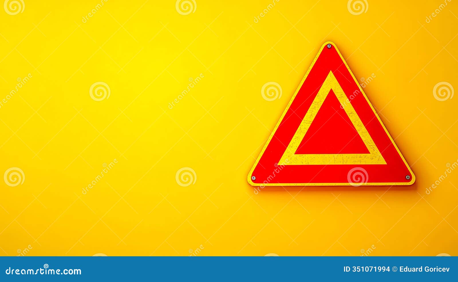 Red Triangle Warning Sign on Yellow Background Representing Hazard ...