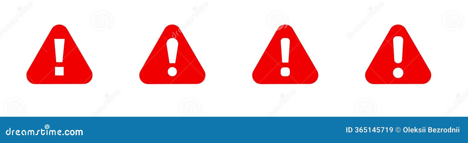 Set Of Triangle Warning Signs. Warning Roadsign Icon. Danger-warning ...