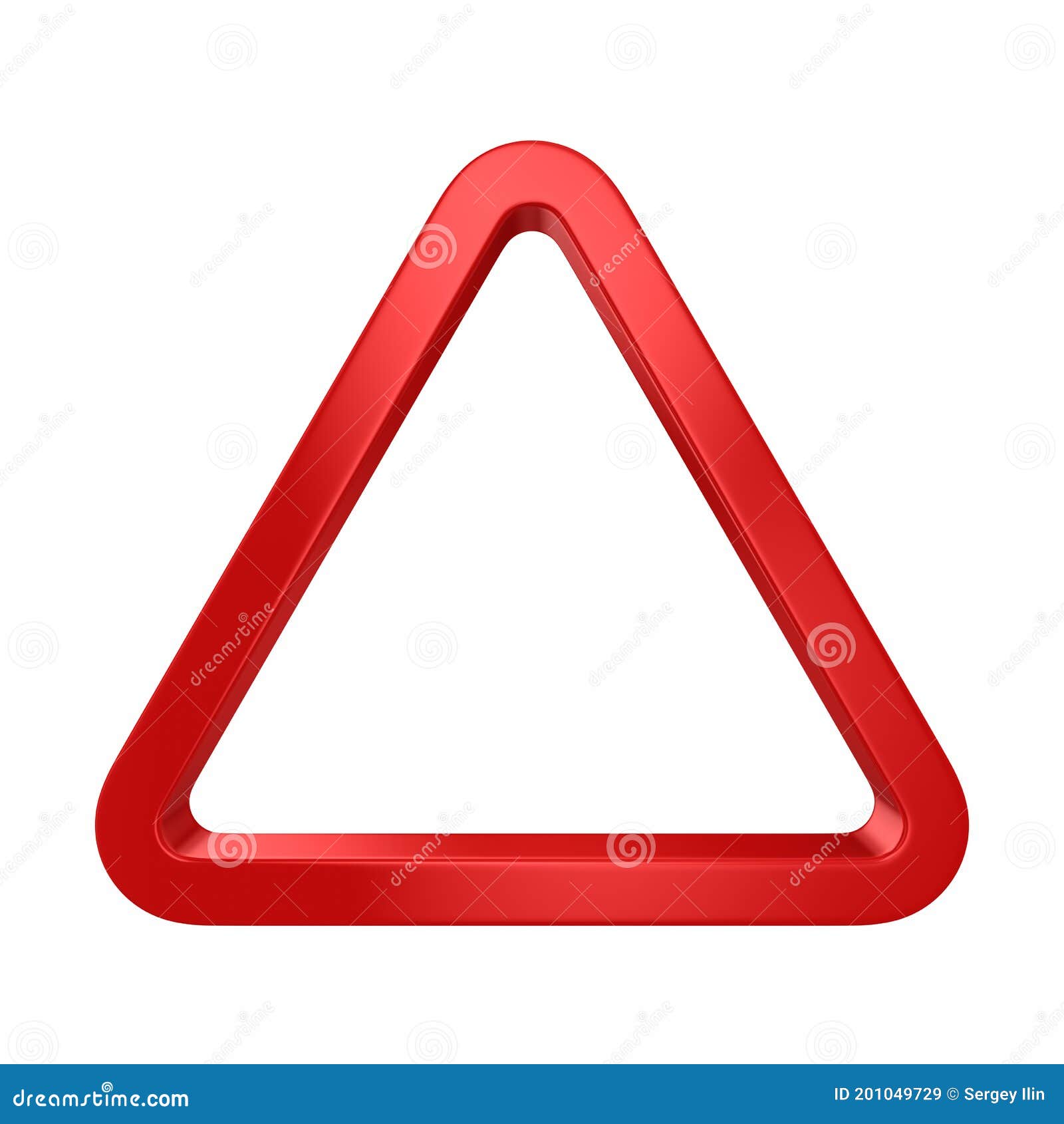 Red Triangle on White Background. Isolated 3D Illustration Stock ...