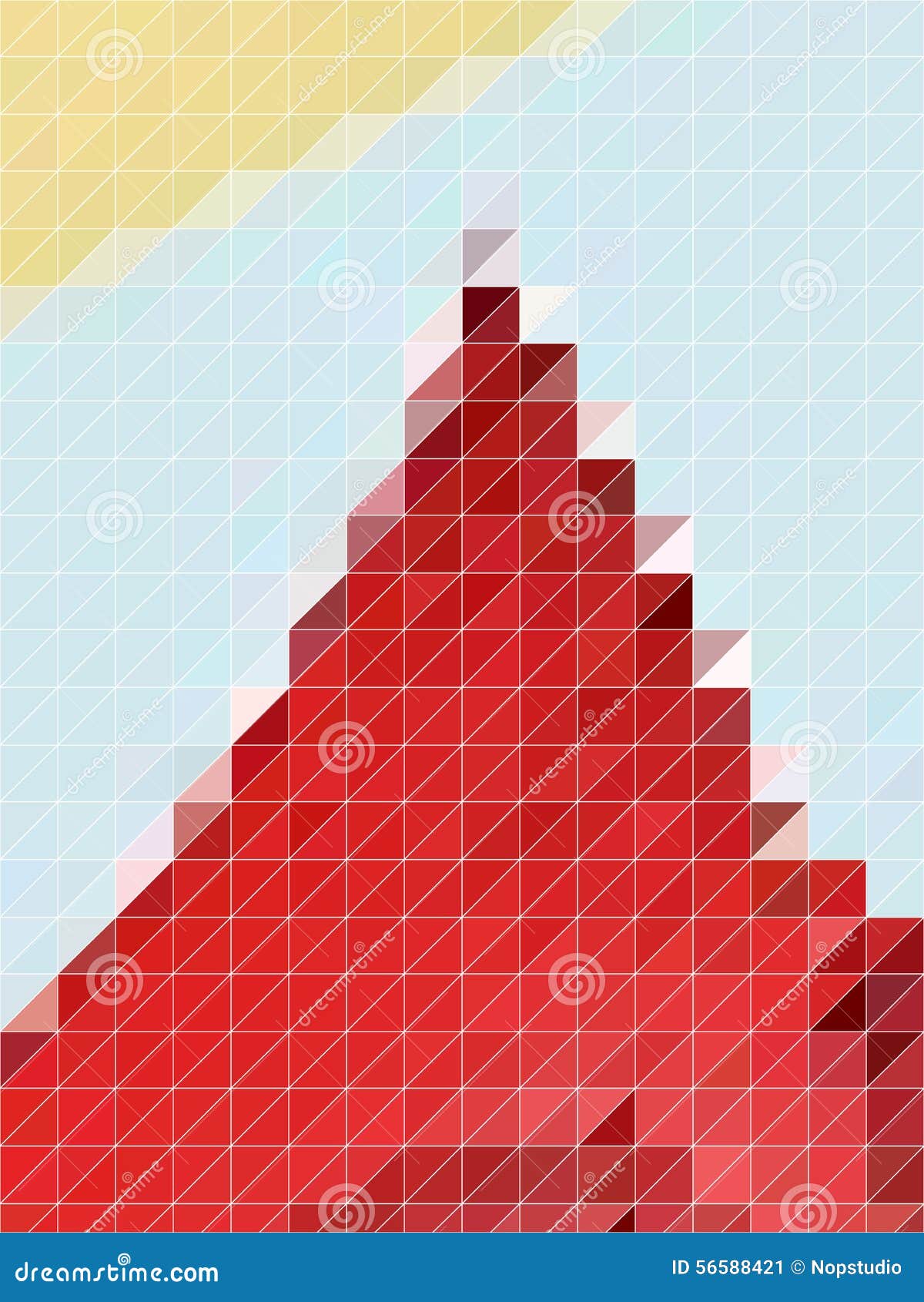 Red Triangle with White Line Texture Stock Vector - Illustration of ...