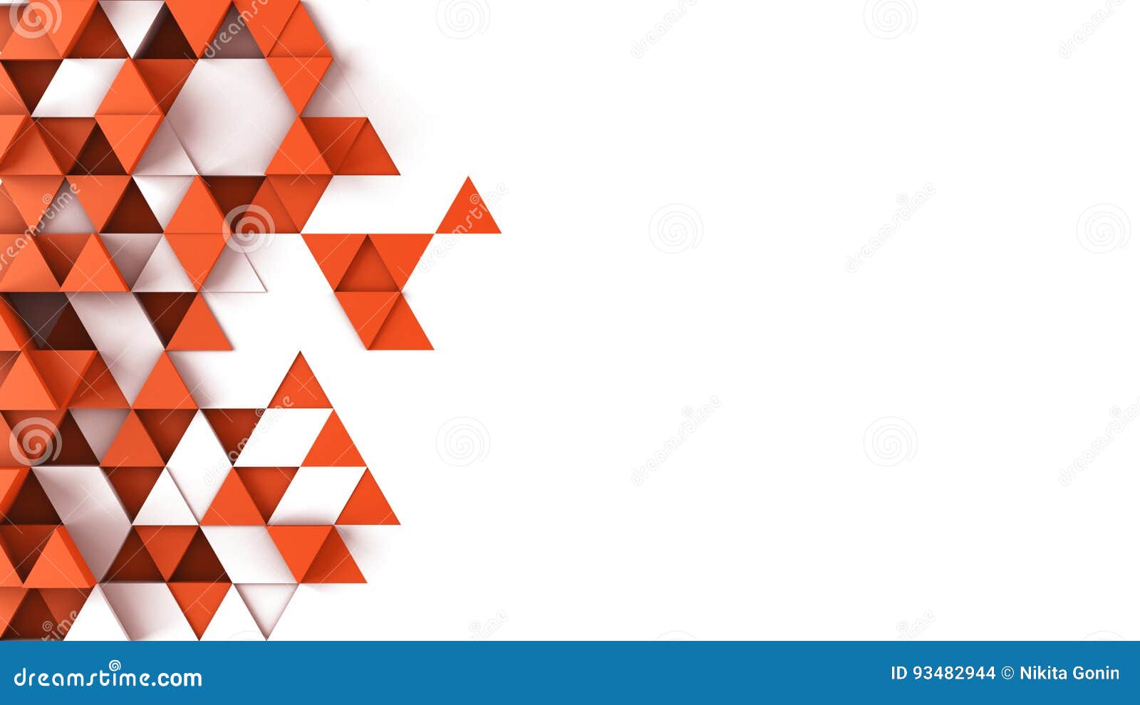 Red Triangles Extruded and Free Space 3D Render Stock Illustration ...