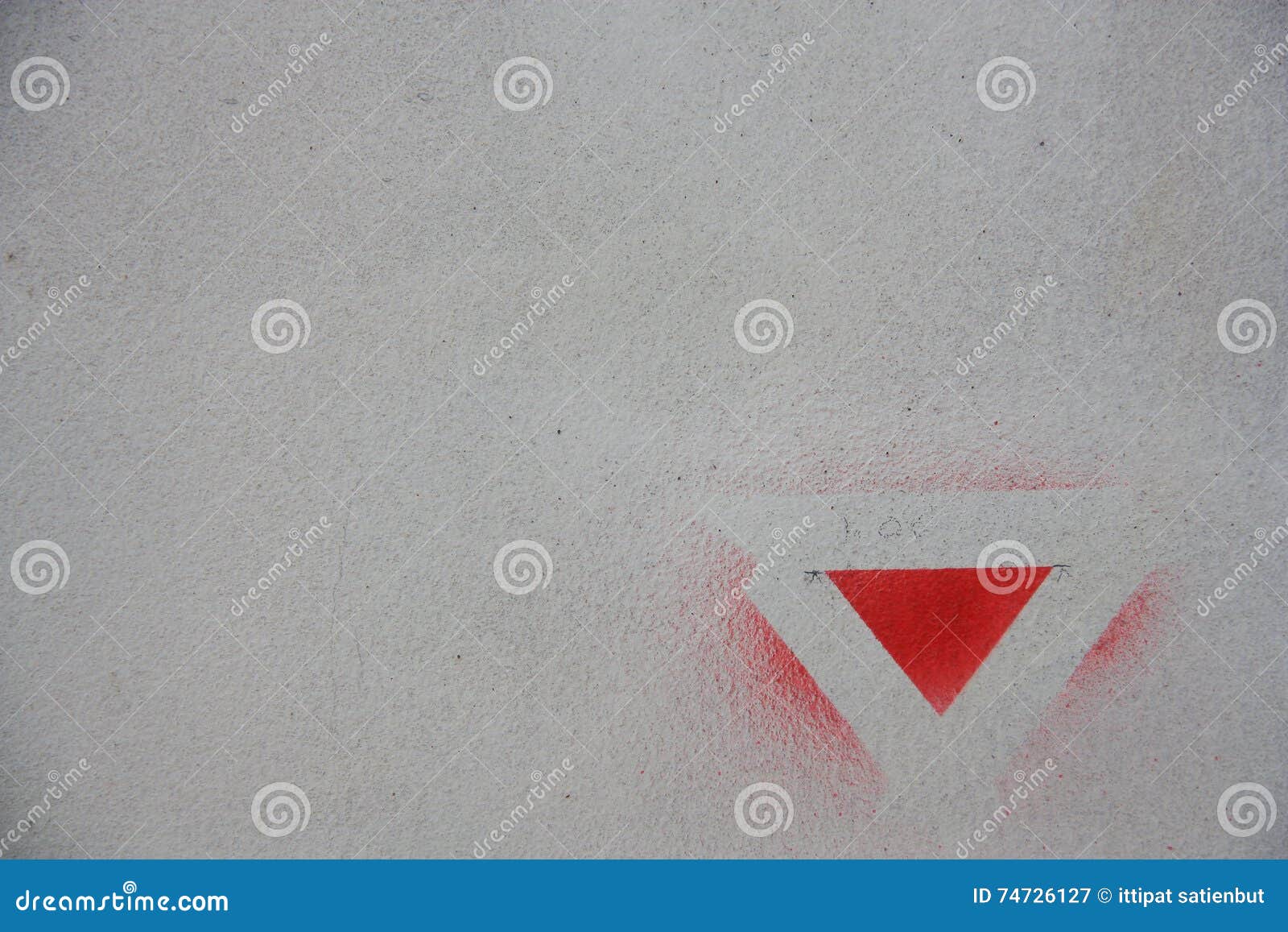 Red Triangles Sign on the Wall Stock Image - Image of wall, survey ...