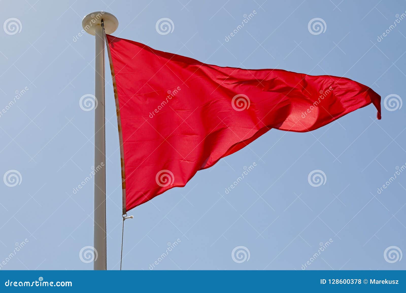 The Red Triangular Flag is Placed on the Mast Stock Photo - Image of ...