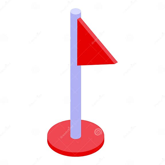 Red Triangular Flag Pointing Right on a Flagpole Stock Illustration ...
