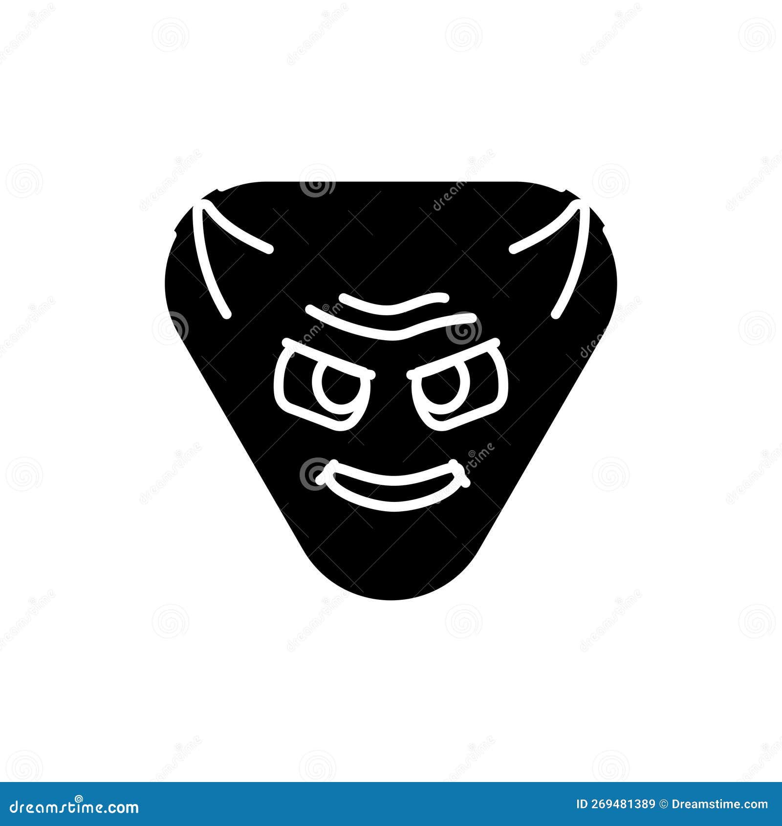 Red Triangular Gloating Character Color Line Icon. Mascot of Emotions ...