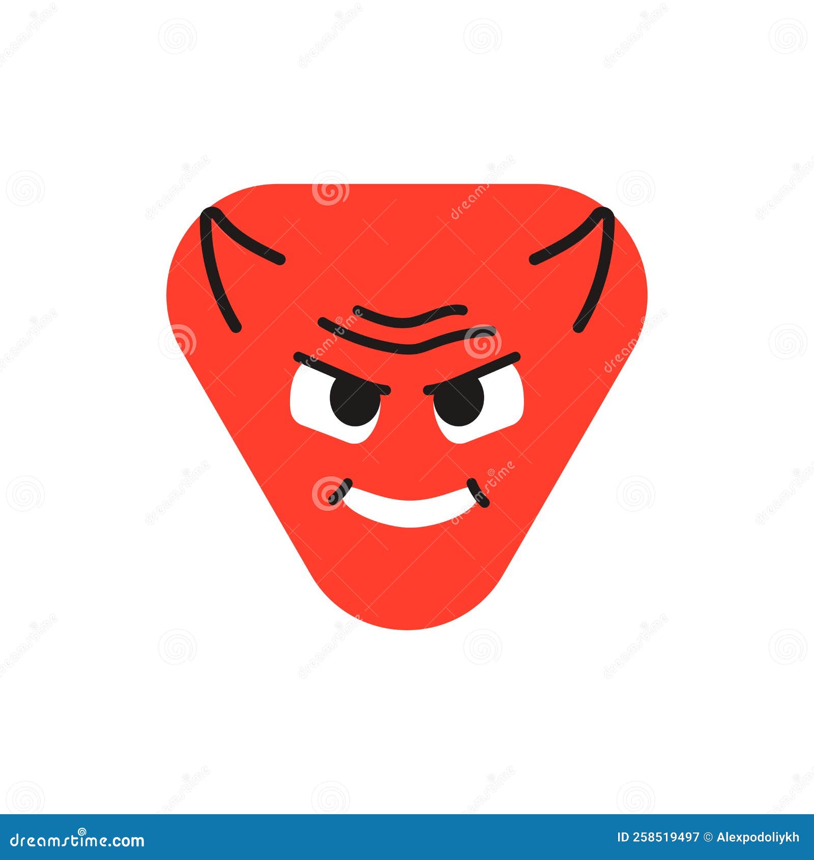 Red Triangular Gloating Character Color Line Icon. Mascot of Emotions ...