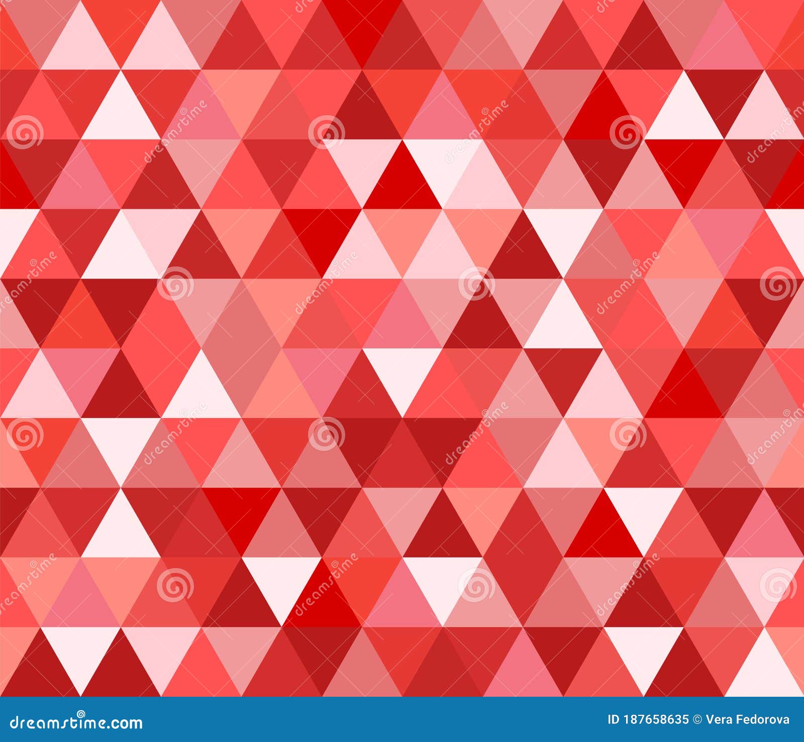 Red Triangular Seamless Pattern. Geometric Vector Background. Polygonal ...