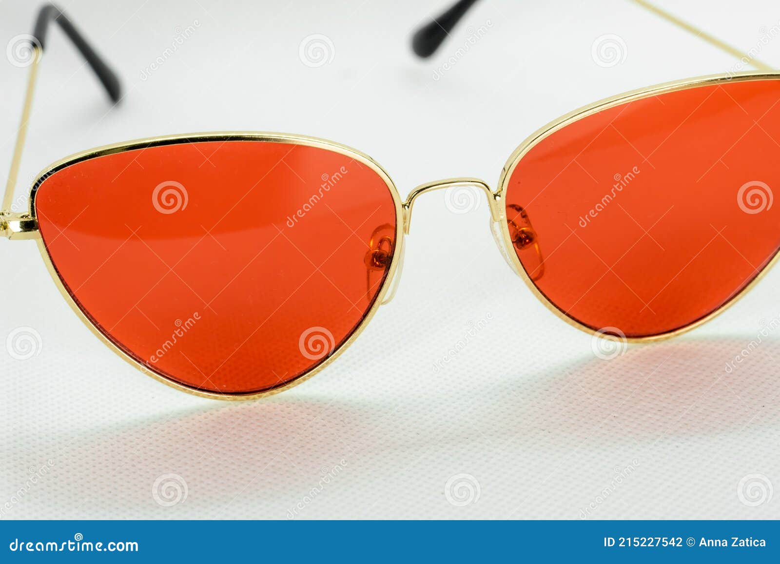 Red Triangular Frame Sunglasses on White Background Stock Photo - Image ...
