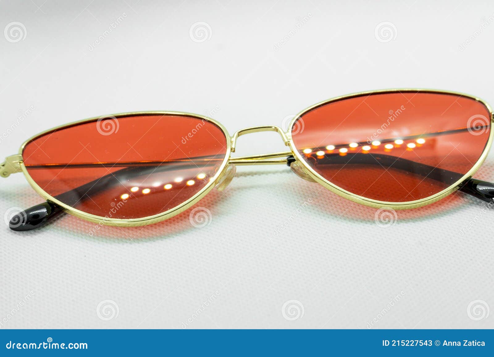 Red Triangular Frame Sunglasses on White Background Stock Image - Image ...