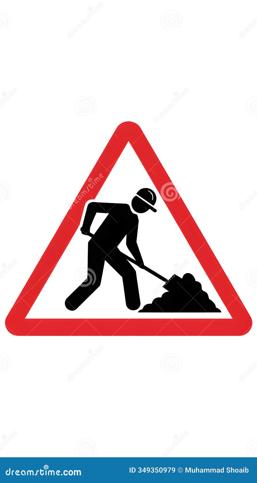 Worker Warning Sign in Red Triangle Emphasizes Safety with Bold, Clear ...