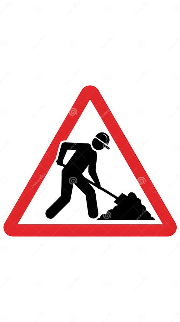 Worker Warning Sign in Red Triangle Emphasizes Safety with Bold, Clear ...