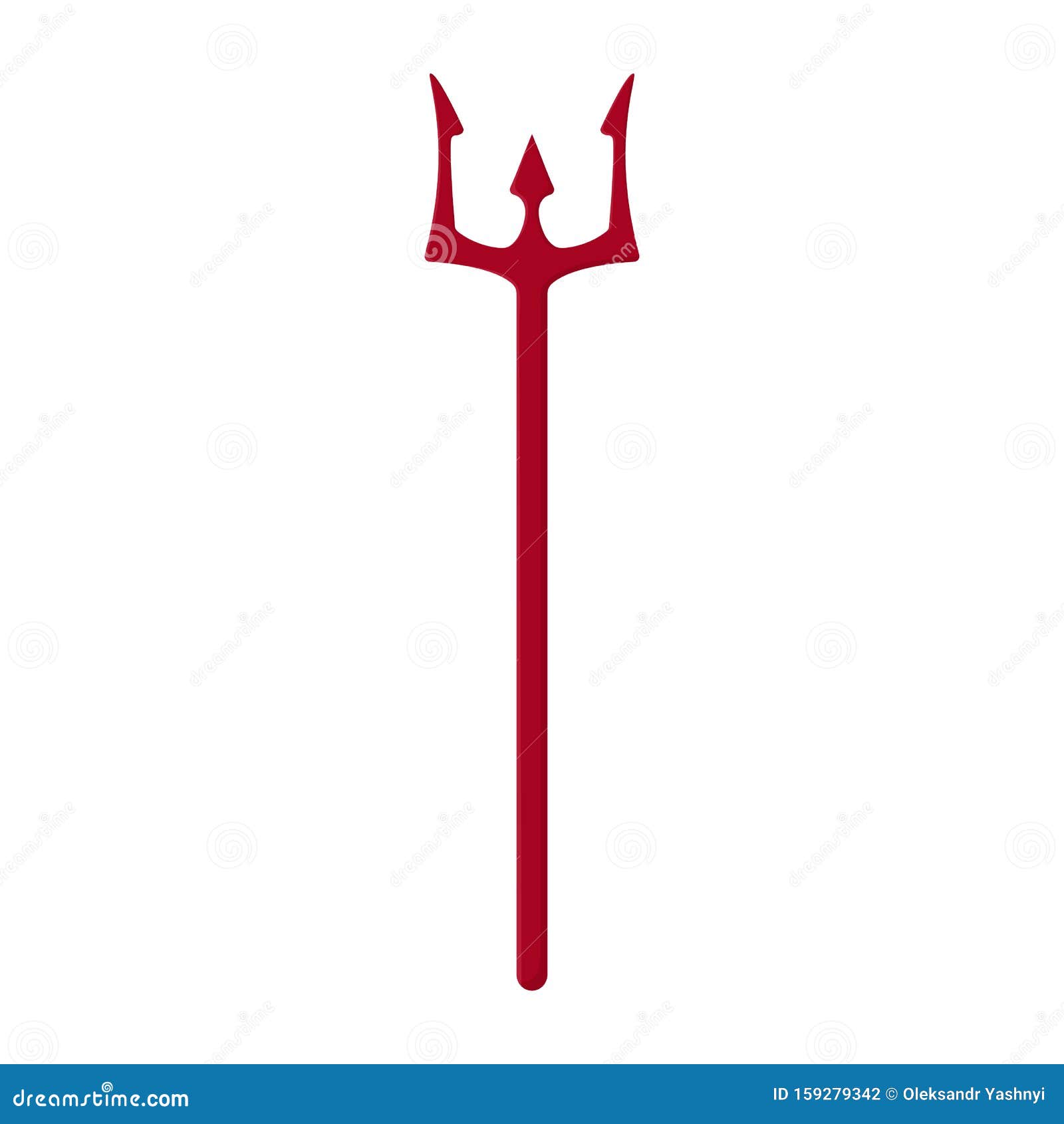 Red Trident Isolated on White Background. Devil, Neptune Trident ...