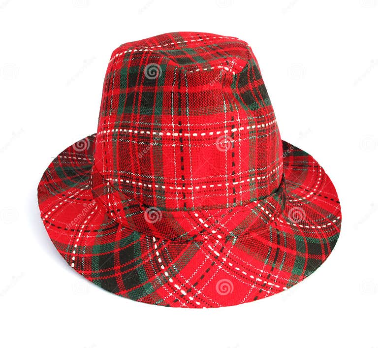Red trilby hat stock photo. Image of scotland, ribbon - 12327896