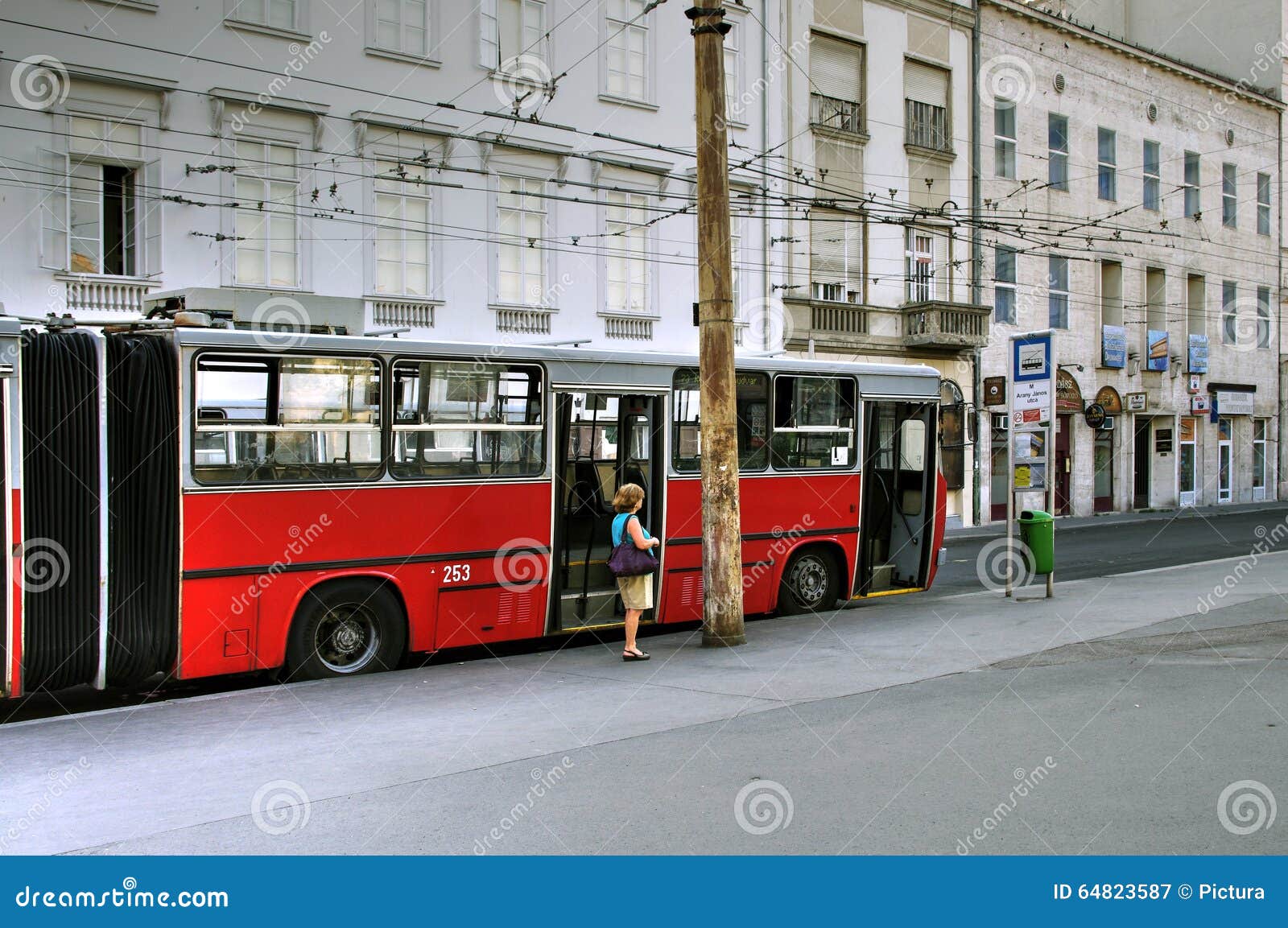 Red Trolley, Bucharest, Hungary Editorial Photography - Image of city ...