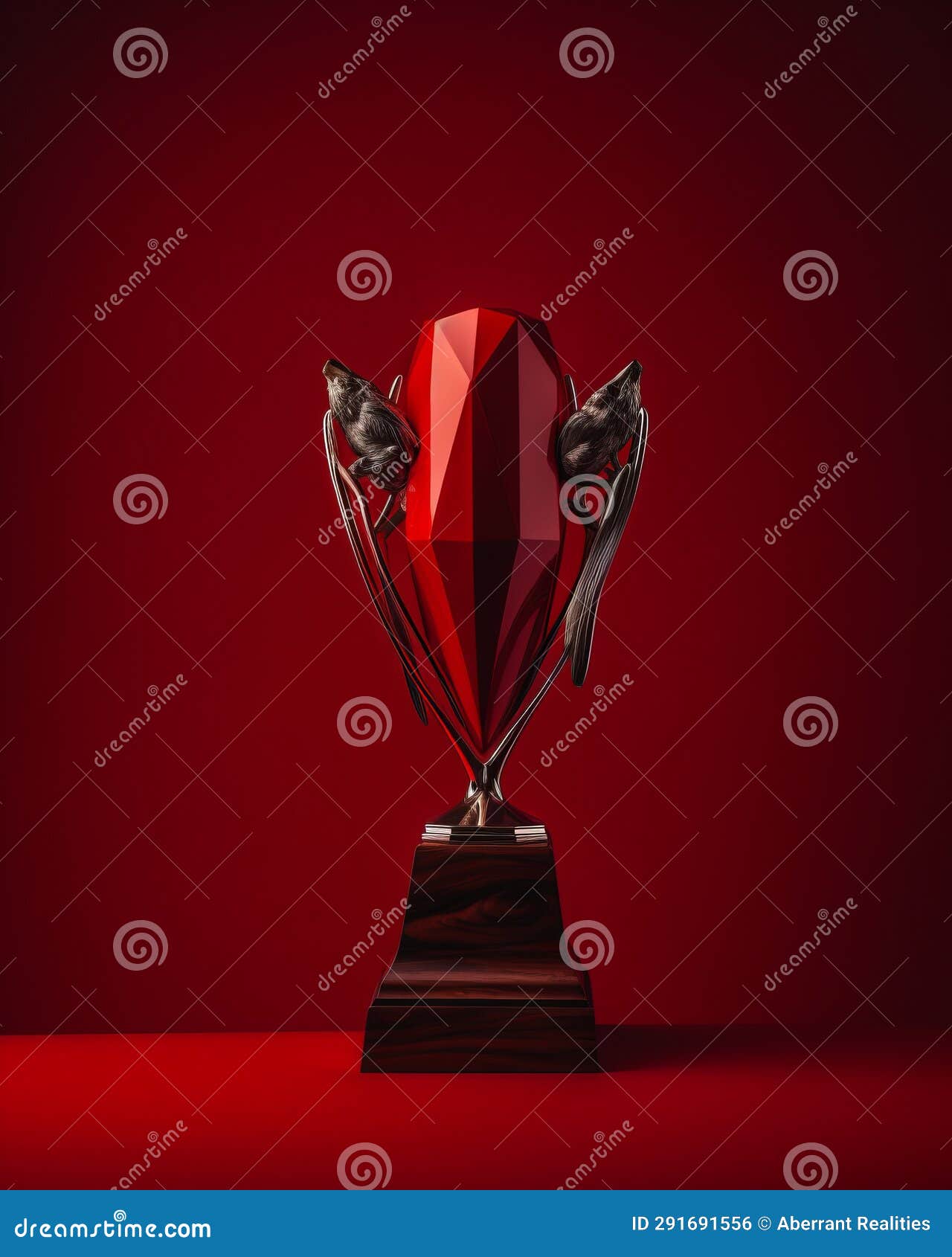 A Red Trophy on a Red Background Stock Illustration - Illustration of ...