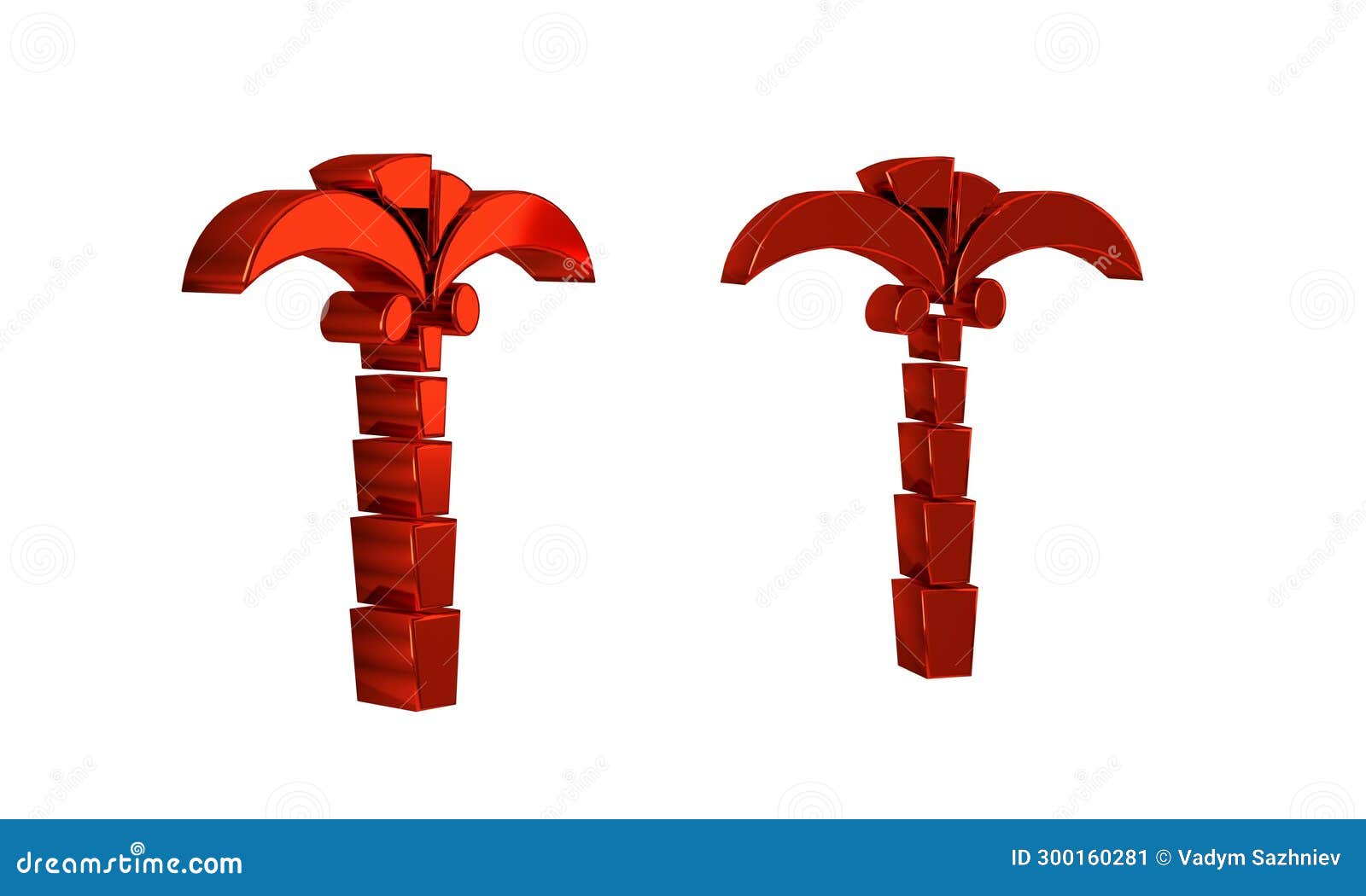 Red Tropical Palm Tree Icon Isolated on Transparent Background. Coconut ...
