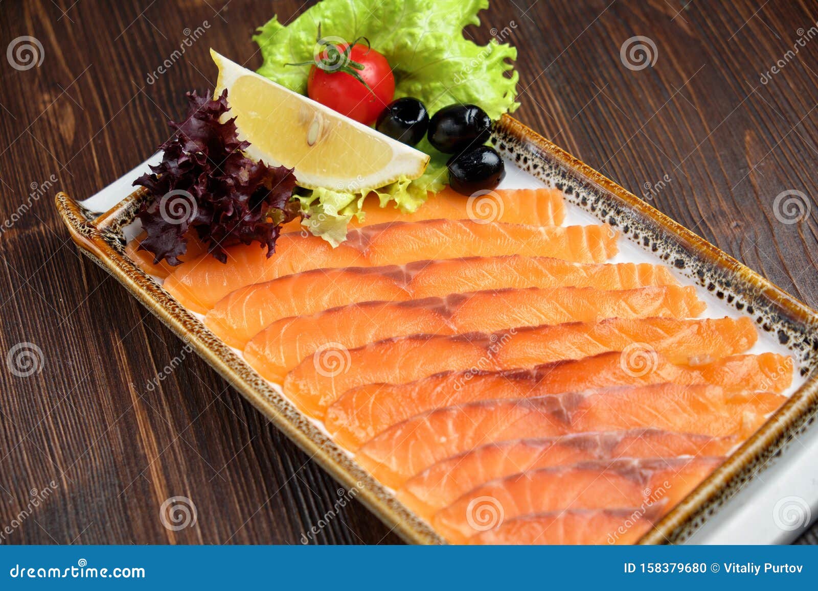 Red Trout Fish Sliced. Restaurant Menu Stock Photo - Image of salmon ...