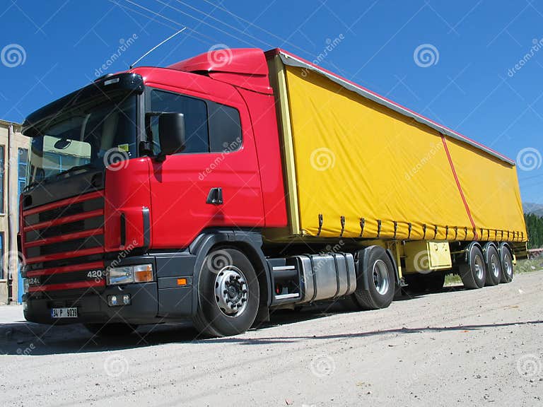 Red truck stock photo. Image of lorry, automobile, transport - 77986