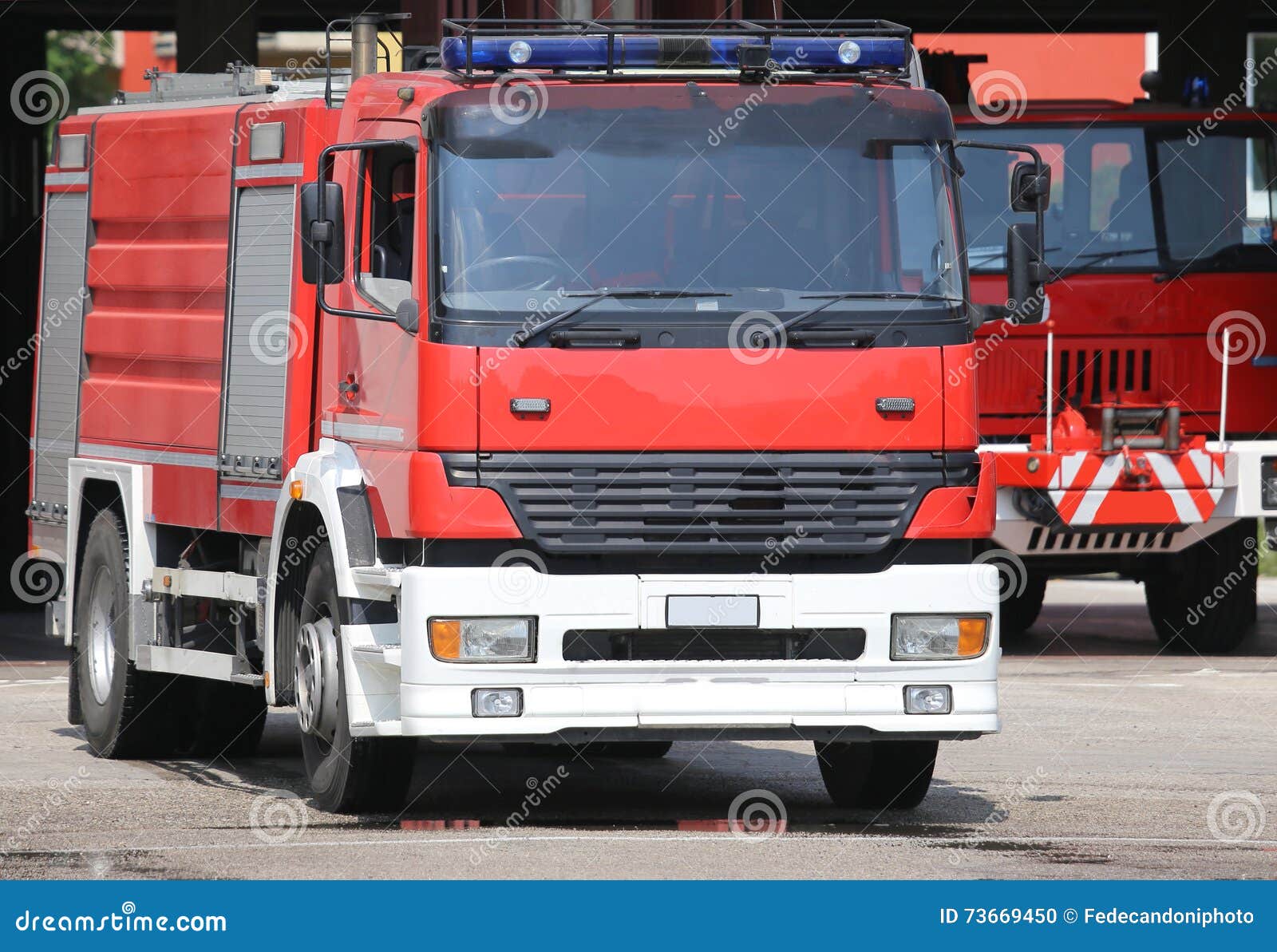 Red Truck Fire Engines Firefighters Stock Photo - Image of fireman ...