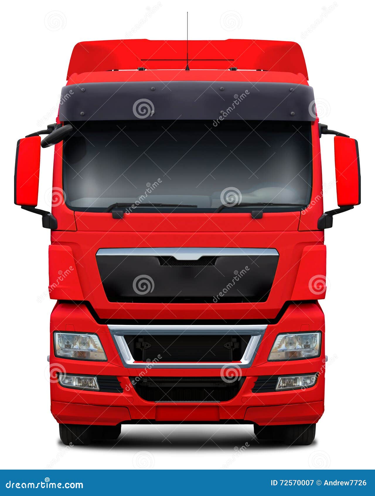 Red truck front view. stock image. Image of merchandise - 72570007