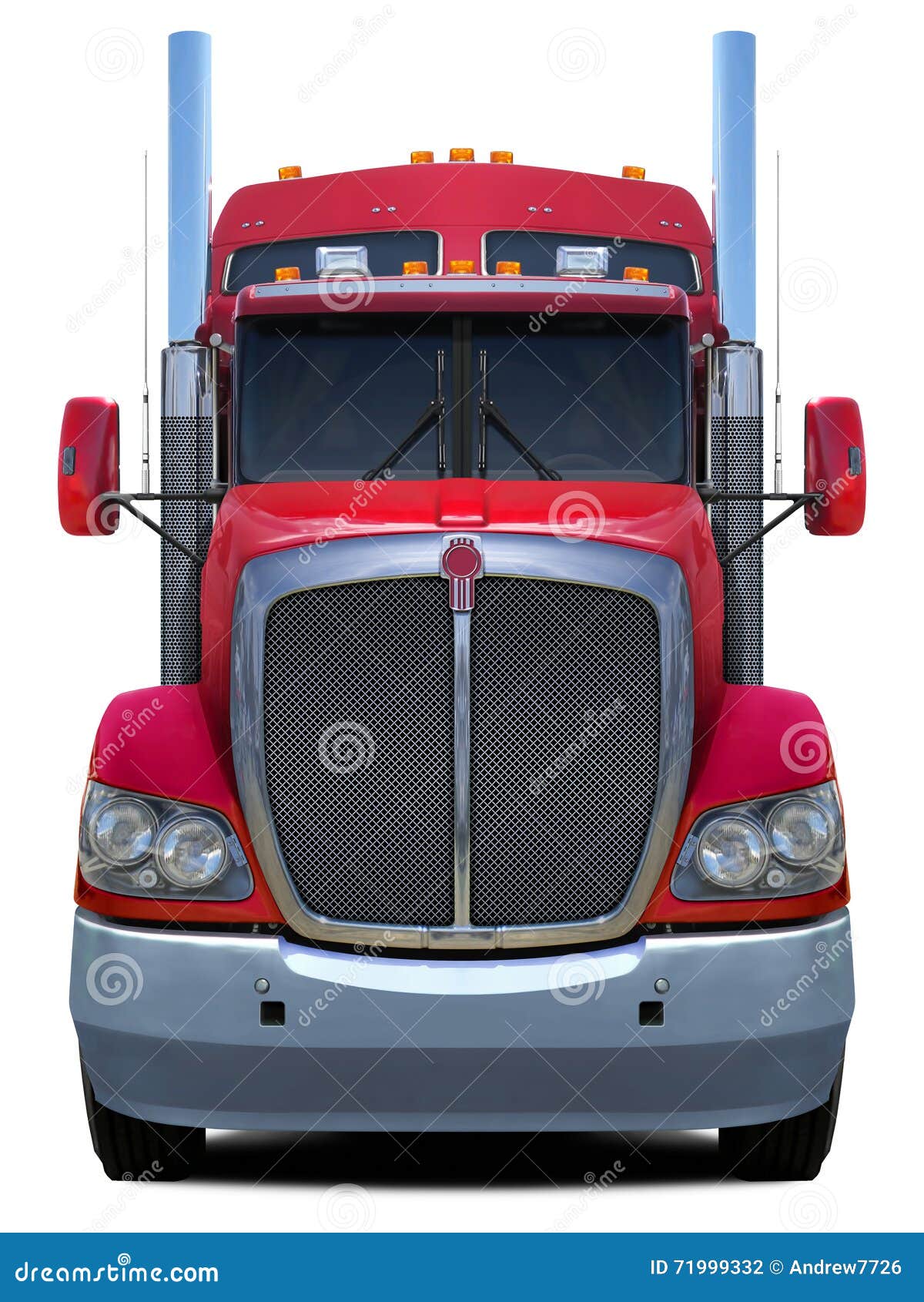 Red Truck Kenworth T660 Front View. Stock Photo - Image of driver ...