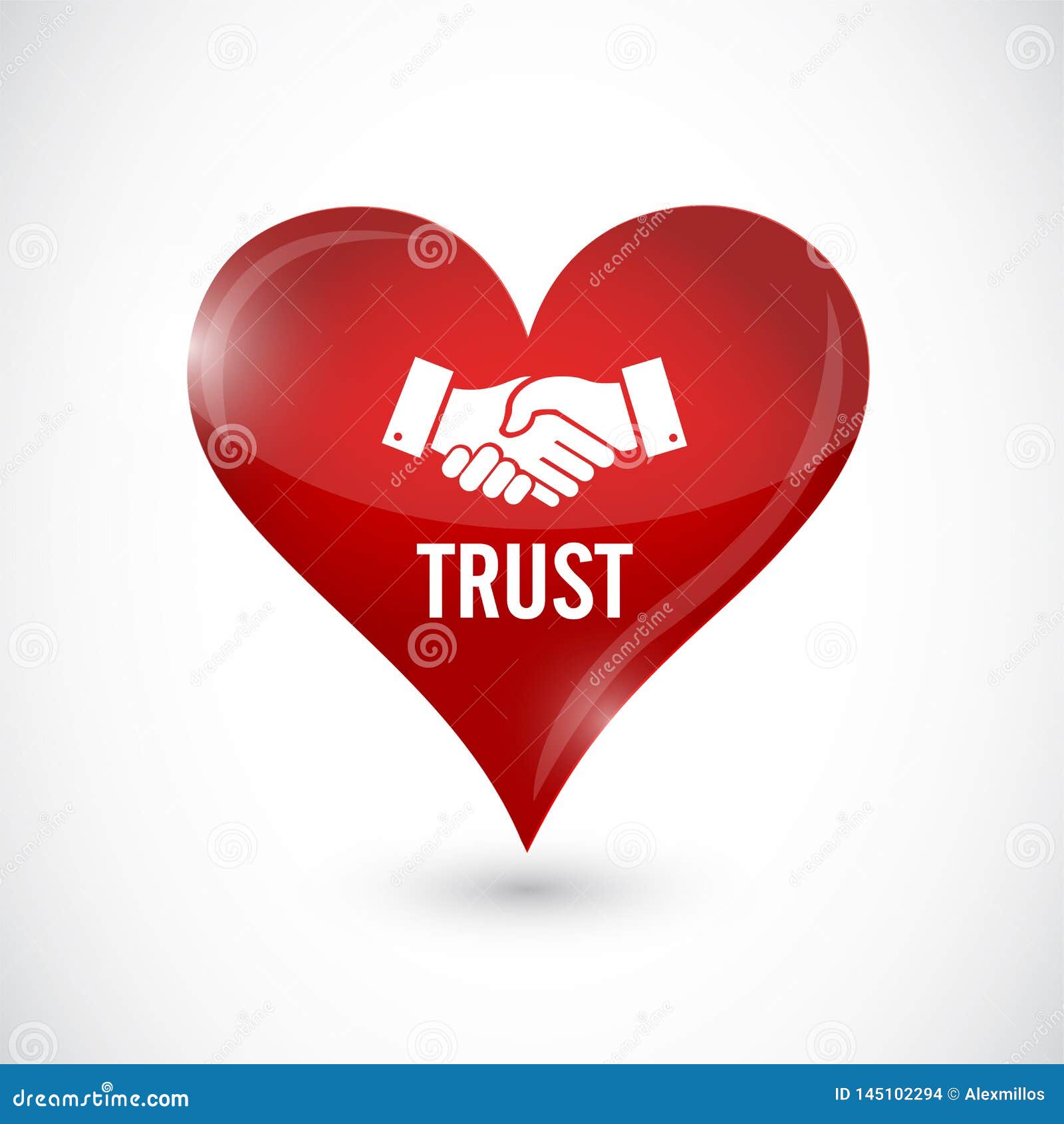 Red Trust Handshake Protection Concept Stock Illustration ...