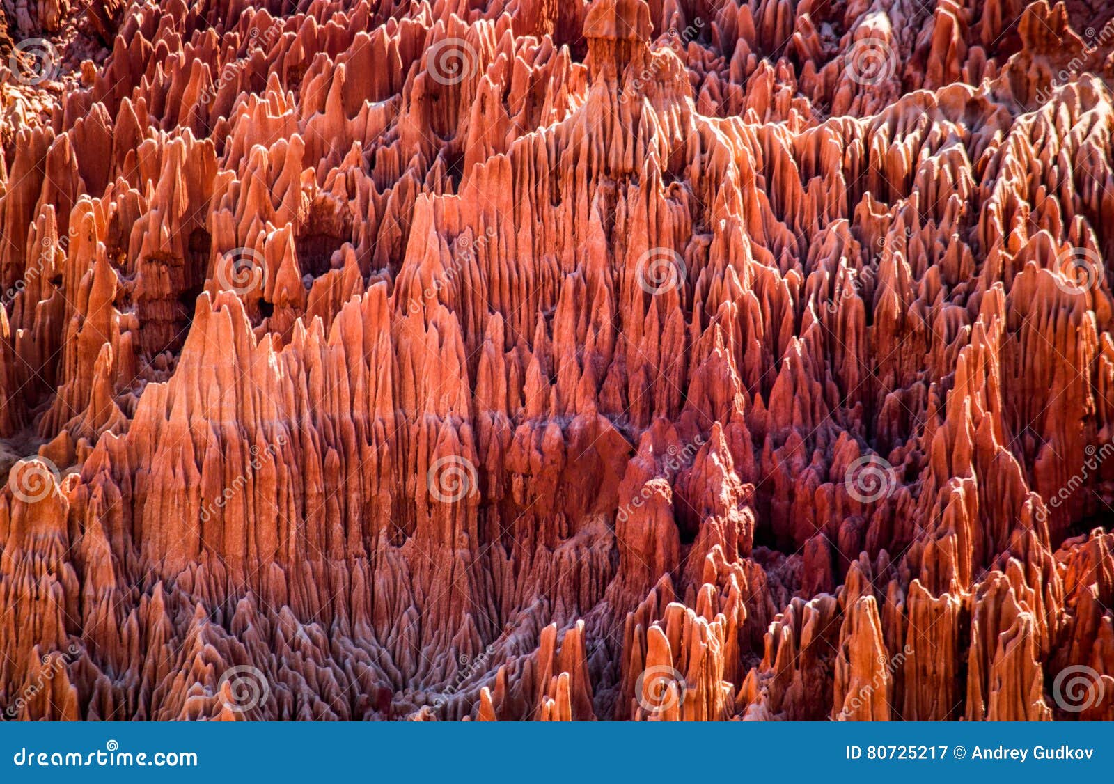 Red Tsingy. Typical Landscape. Madagascar Stock Image - Image of places ...