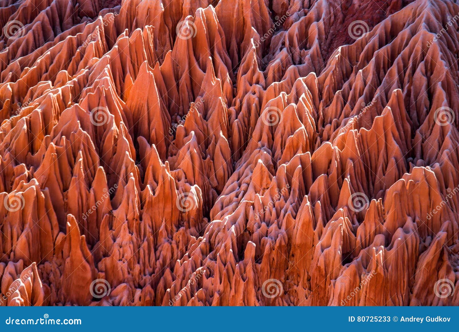 Red Tsingy. Typical Landscape. Madagascar Stock Image - Image of tsingy ...