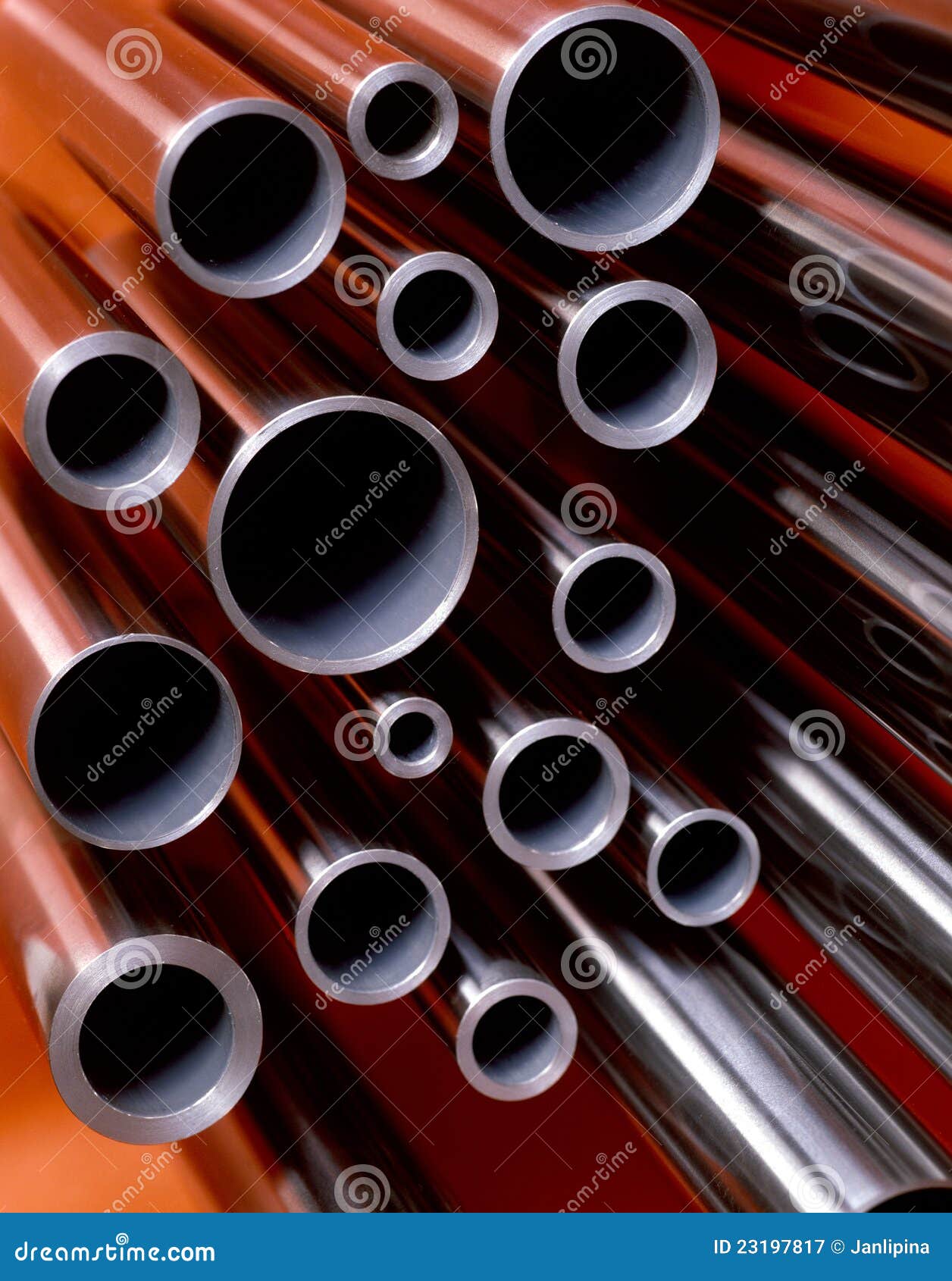 Red tubes stock image. Image of product, aluminum, profile - 23197817