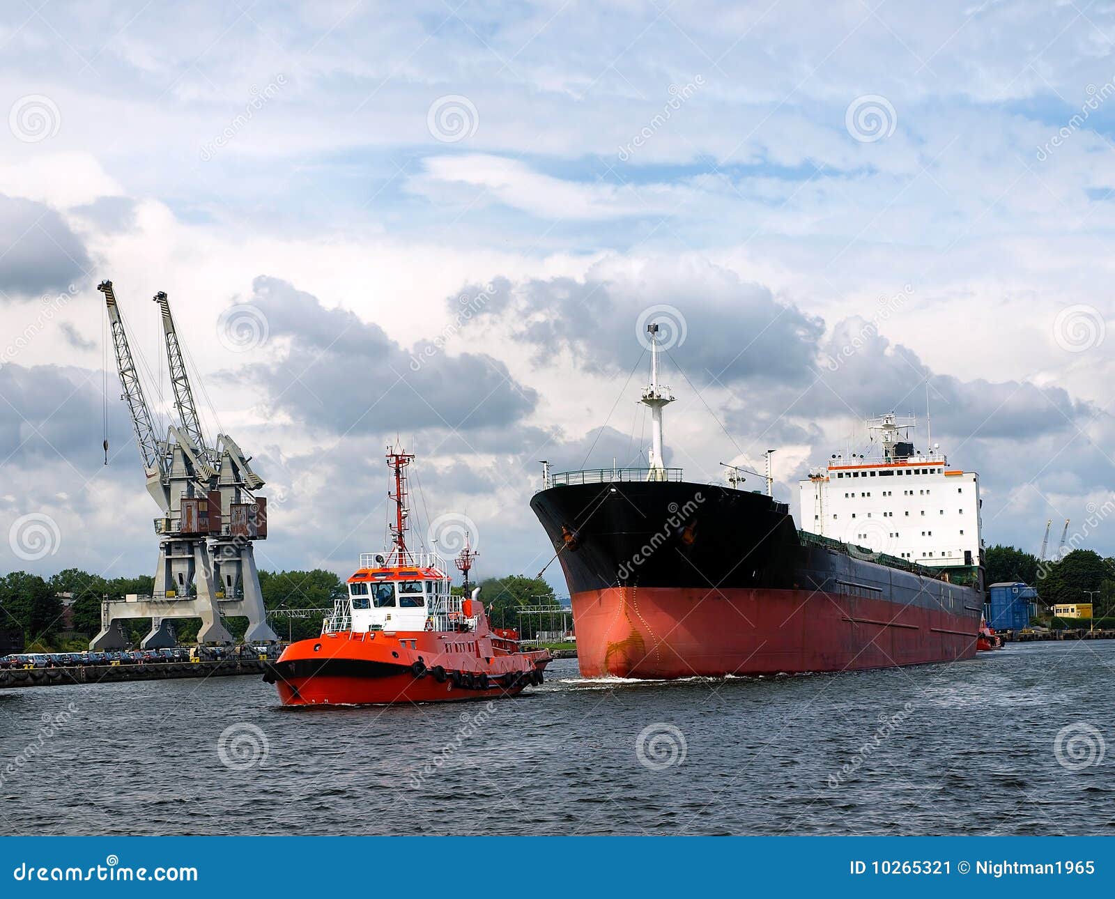 Red tug stock image. Image of captain, europe, poland - 10265321