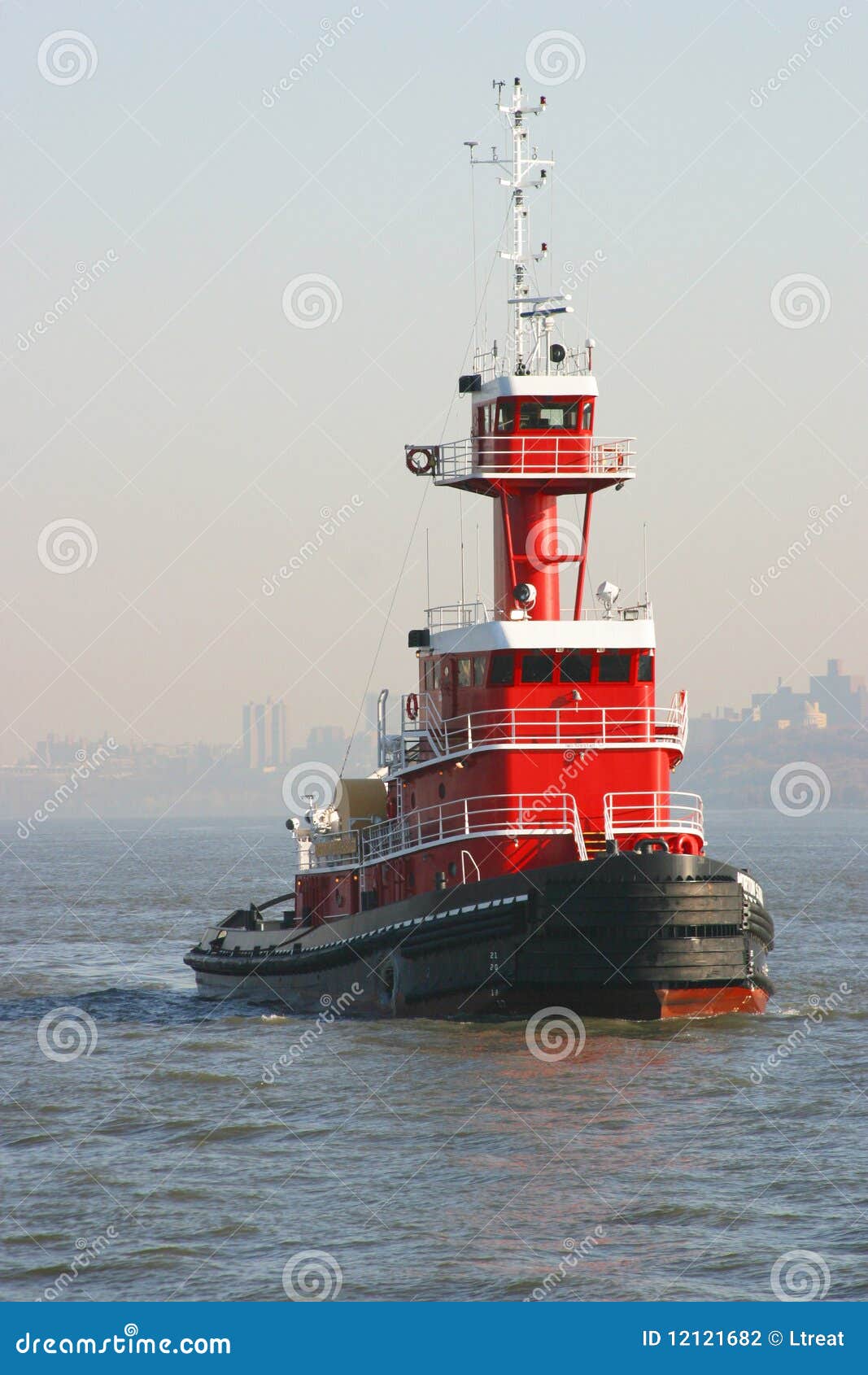 Red Tugboat stock photo. Image of wave, vessel, travel - 12121682