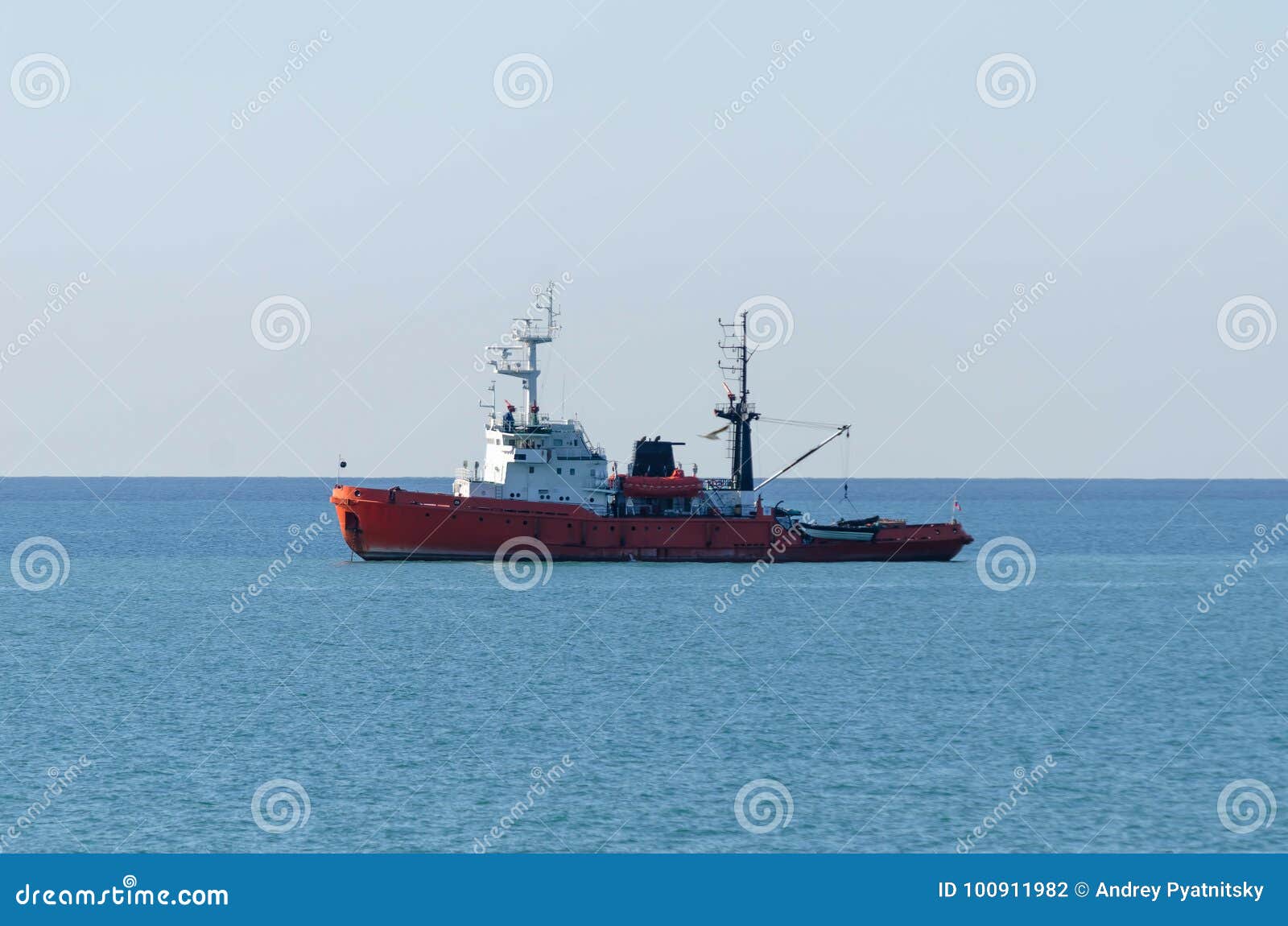 Red Tugboat in the Black Sea Stock Photo - Image of navigation, ocean ...