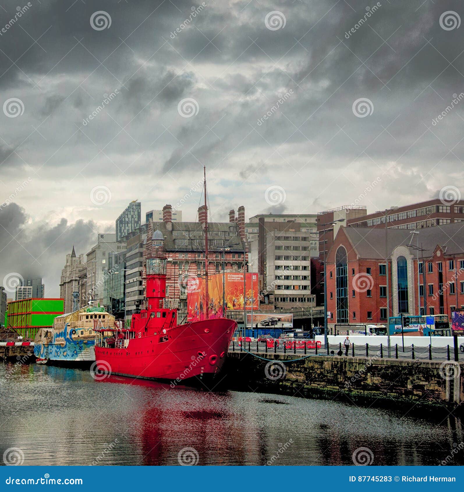 Red Tugboat Pano in Liverpool England Editorial Stock Photo - Image of ...
