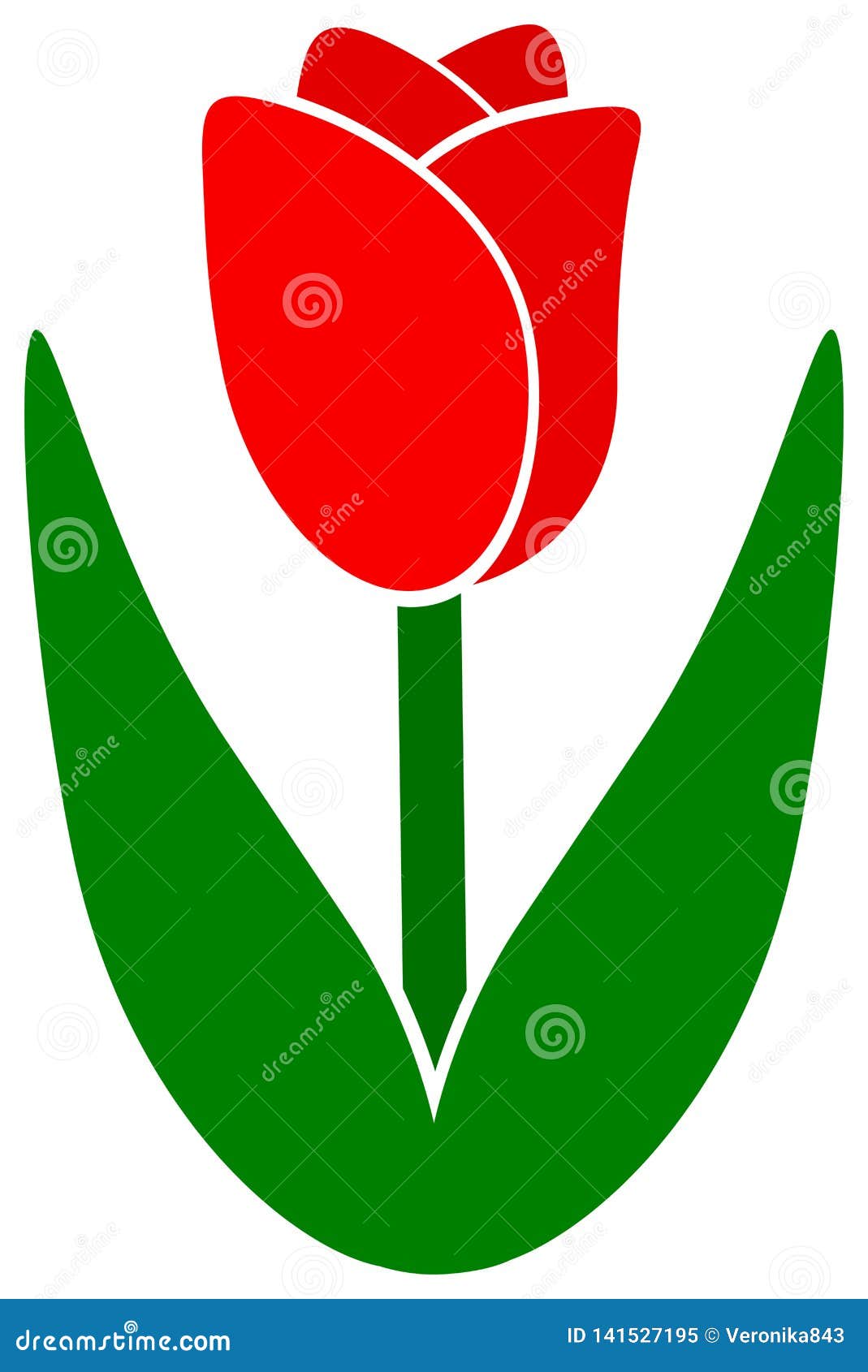 Tulip Icon In Doodle Style. Isolated Vector Illustration On A White ...